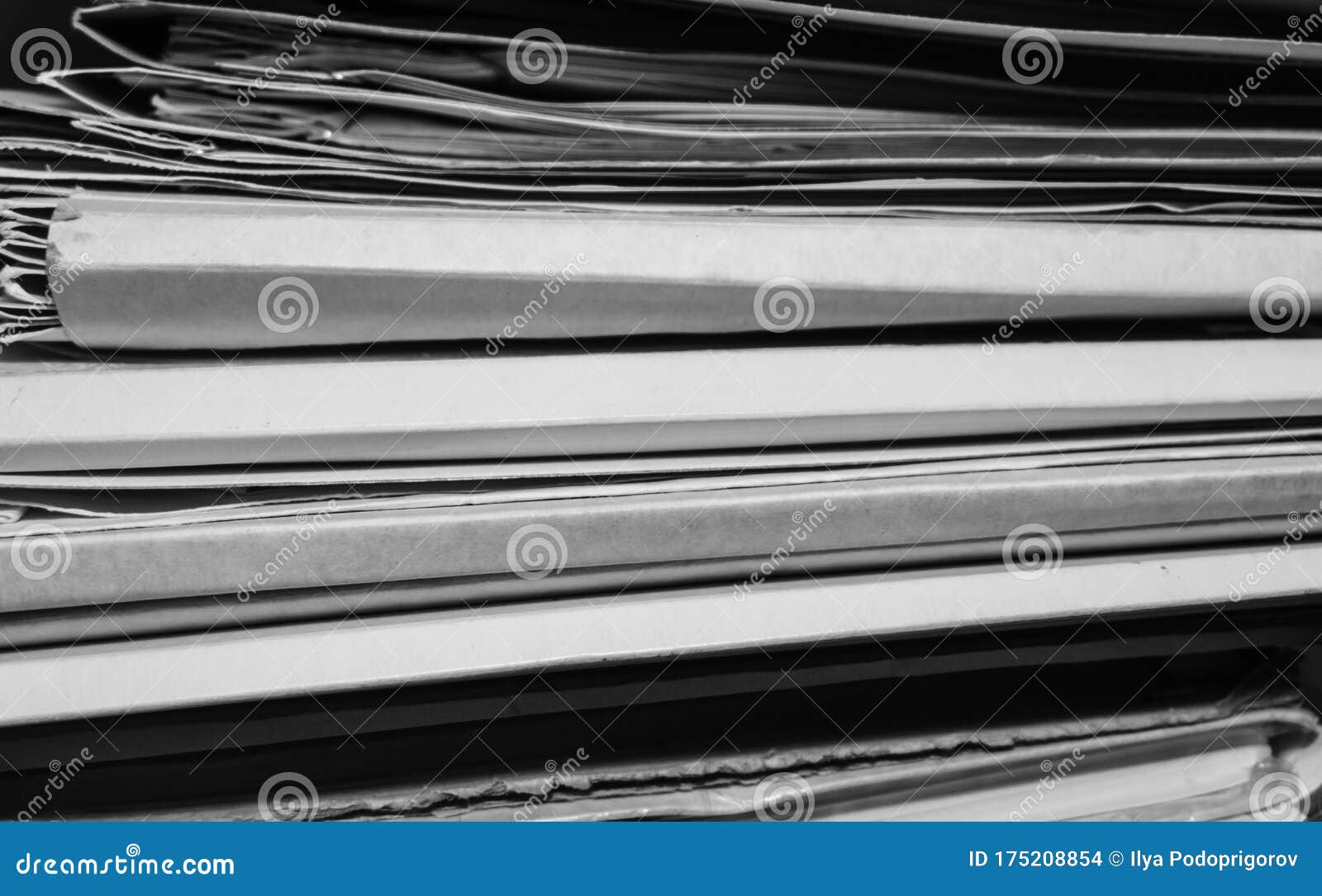 Paper Documents Stacked in Archive. Old Folders with Documents in the ...