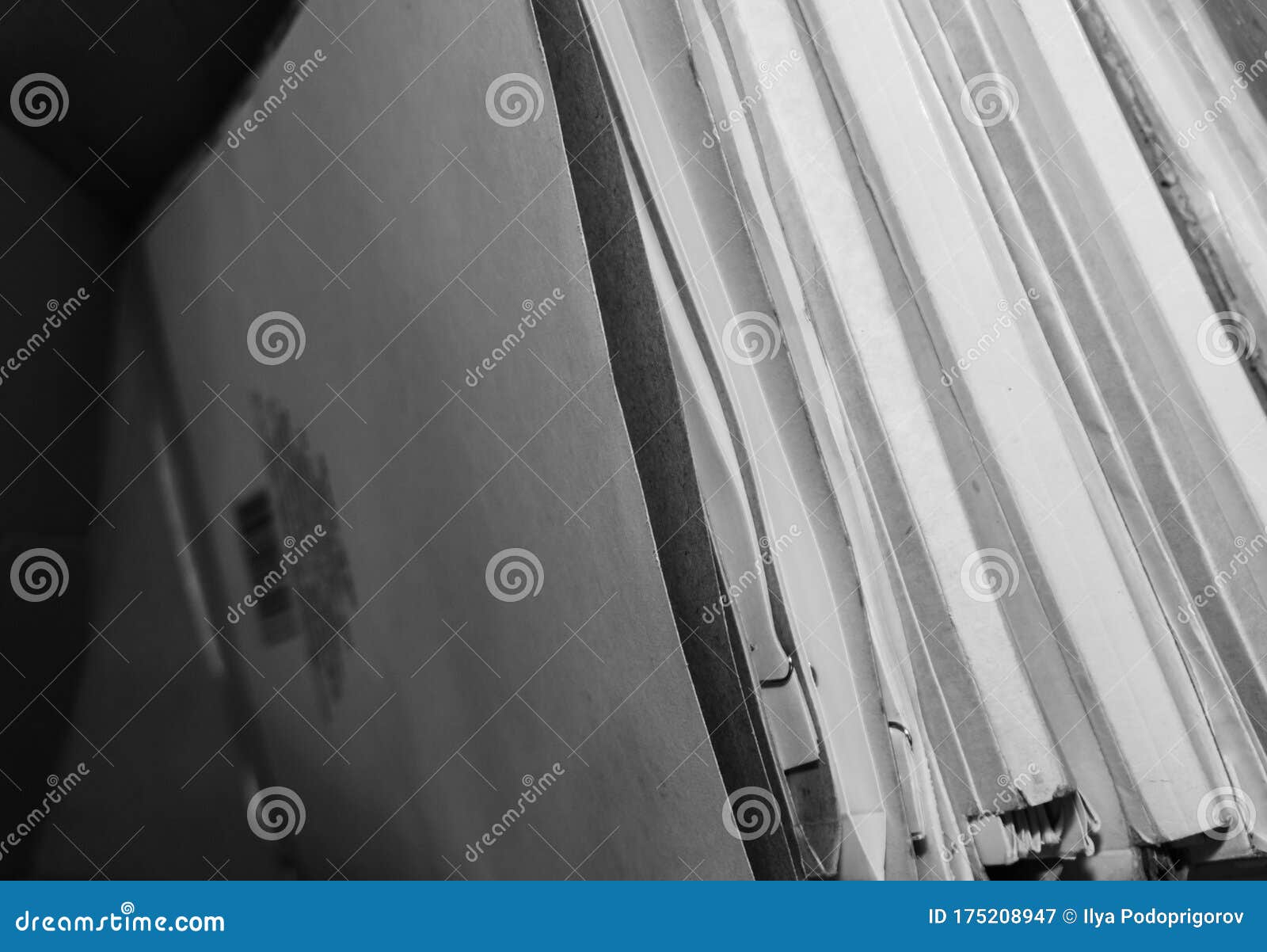 Paper Documents Stacked In Archive. Old Folders With Documents In The ...