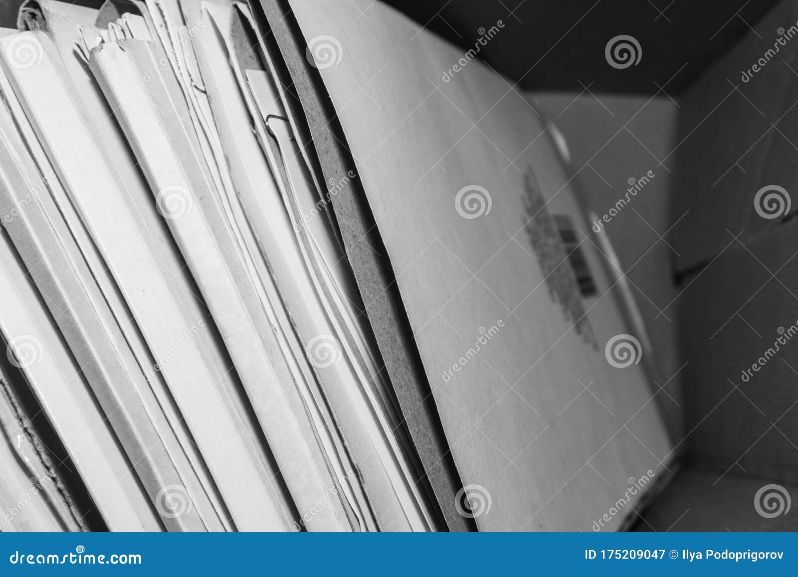 Paper Documents Stacked in Archive. Old Folders with Documents in the ...