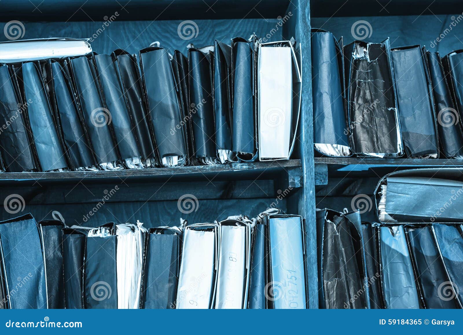 Paper Documents Stacked on Shelf Stock Image - Image of information ...