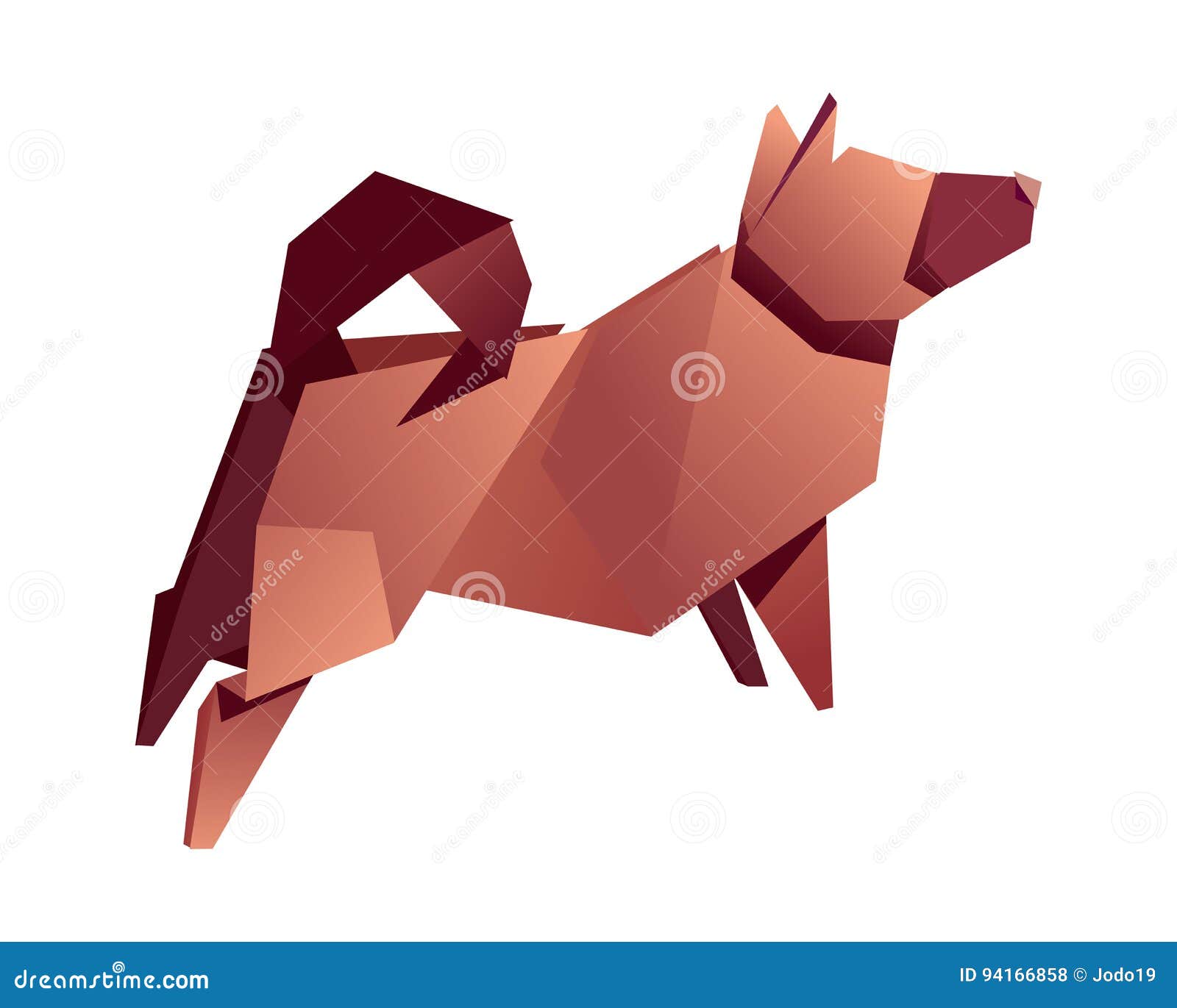 Paper Dog on a White Background. Symbol 2018 Stock Vector ...