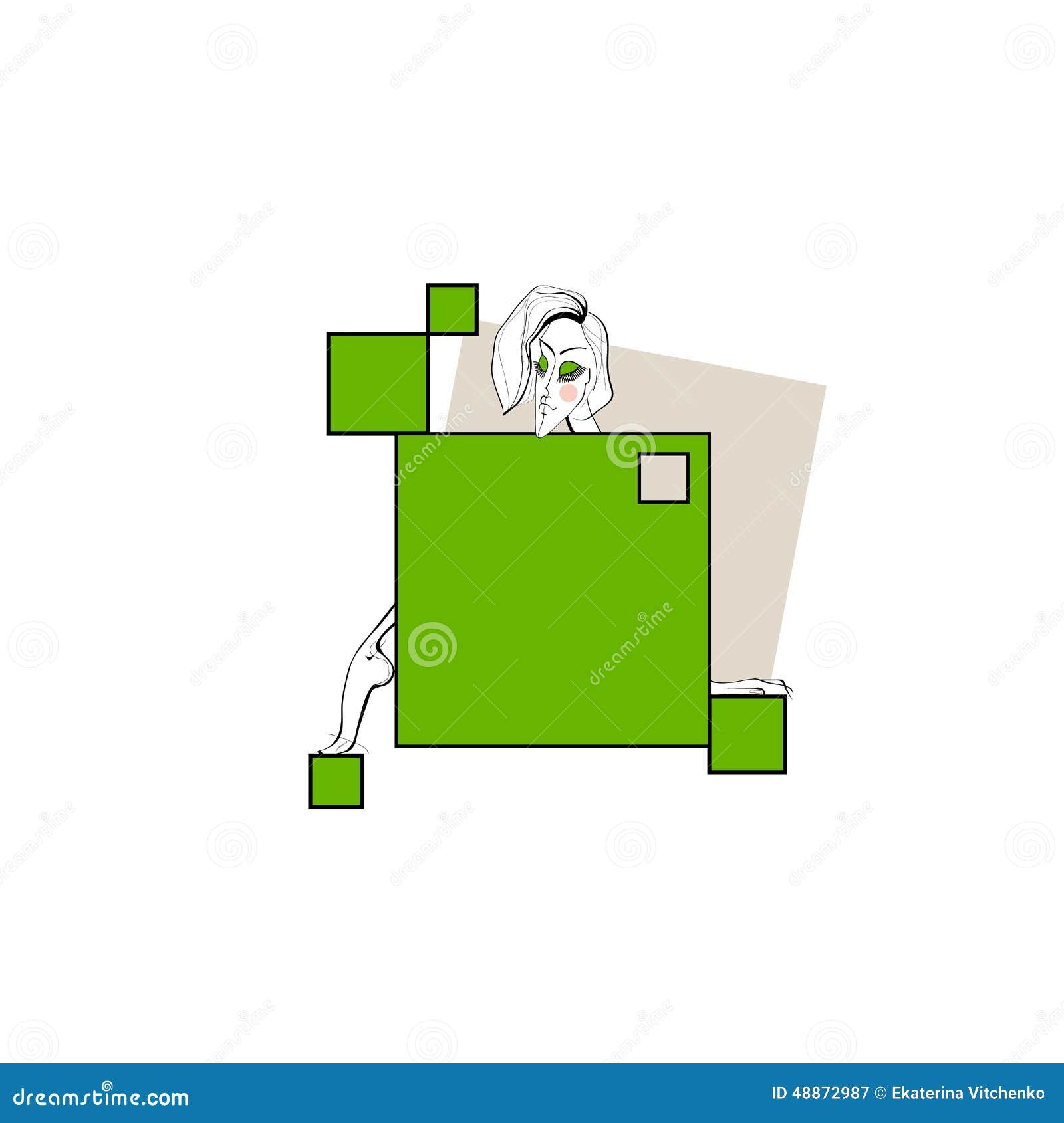 Paper doll with squares stock vector. Illustration of angular - 48872987