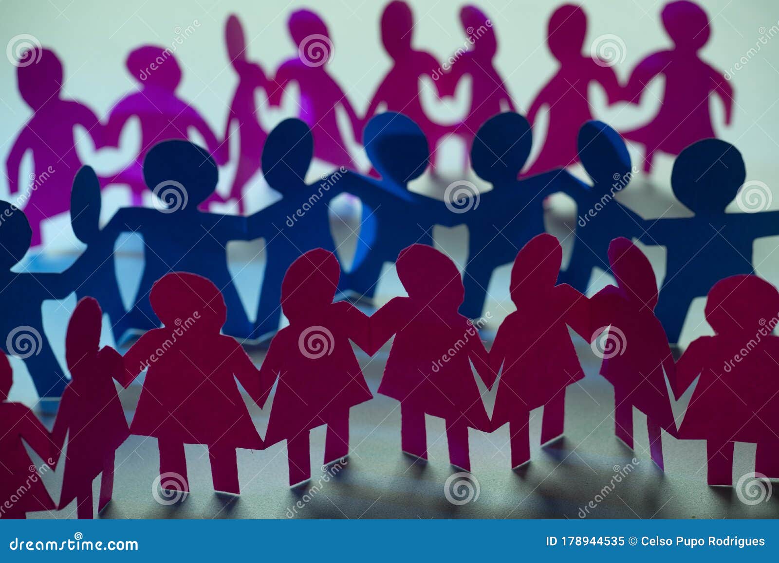 Paper Dolls Holding Hands Symbolizing Union and Team Stock Image ...