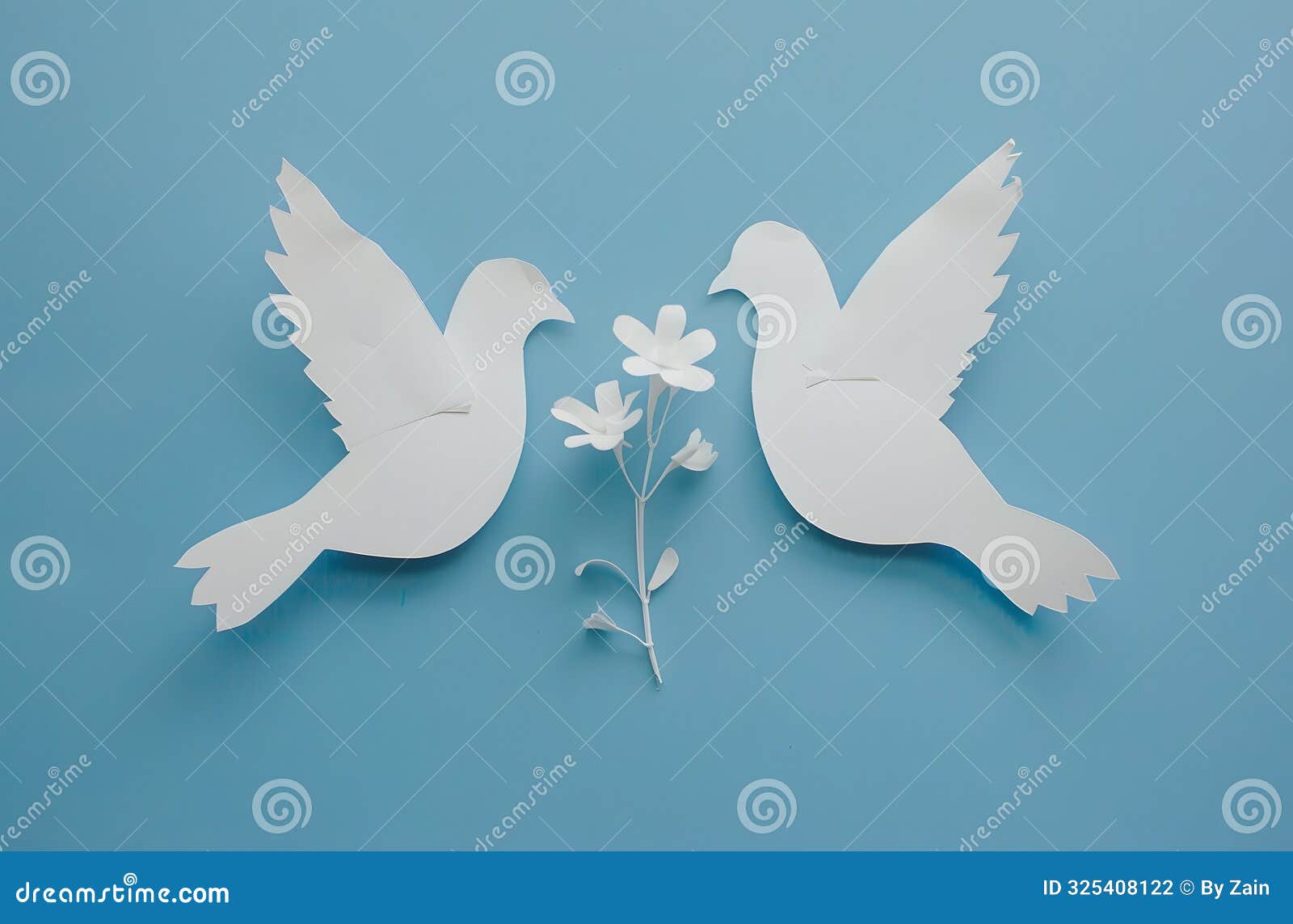 Paper Doves of Peace Friendship Day Concept Stock Illustration ...