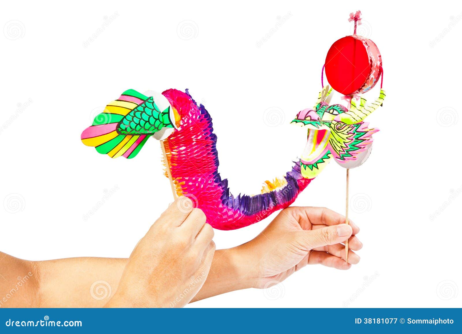 Paper dragon puppet stock image. Image of colorful, chinese - 38181077