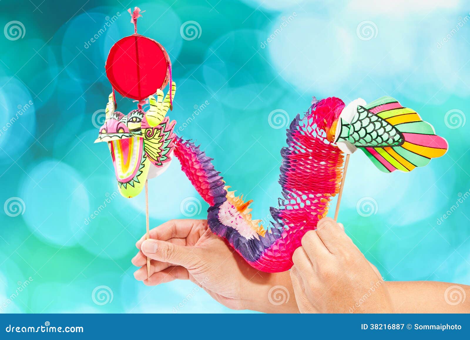 Paper dragon puppet stock image. Image of festival, lunar - 38216887