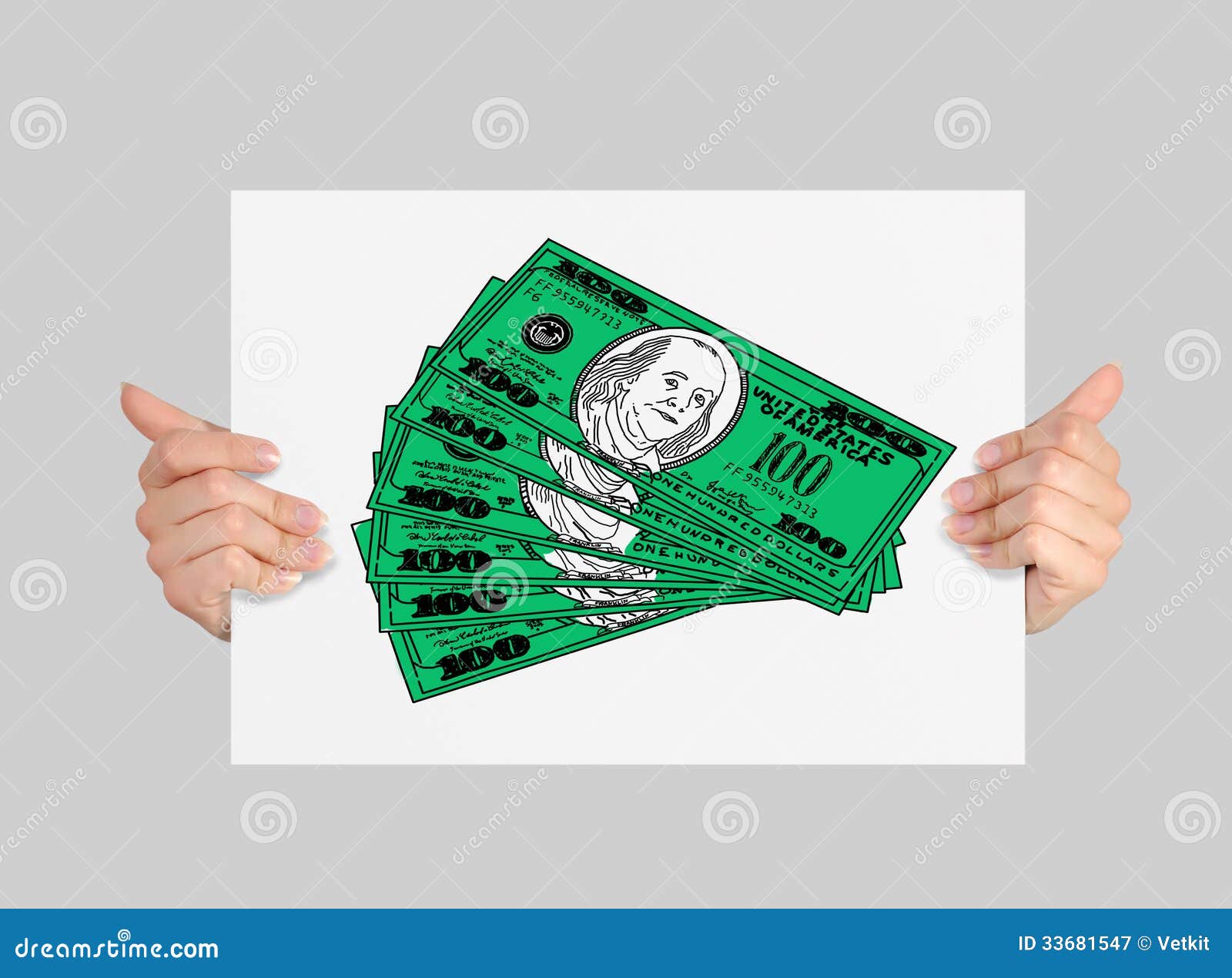 Paper with drawing dollars stock image. Image of money - 33681547