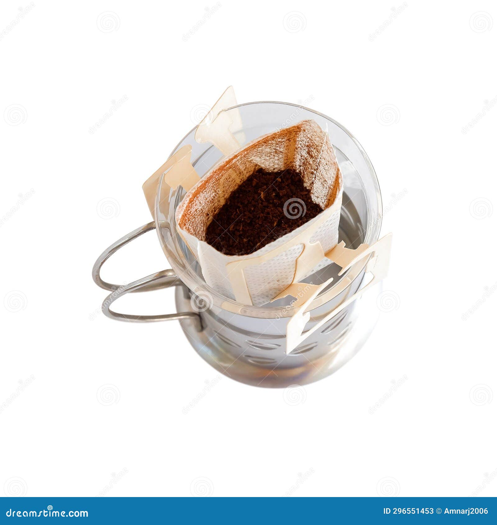 Paper Drip or Brewed Bag of Coffee on Cup,clipping Stock Image - Image ...