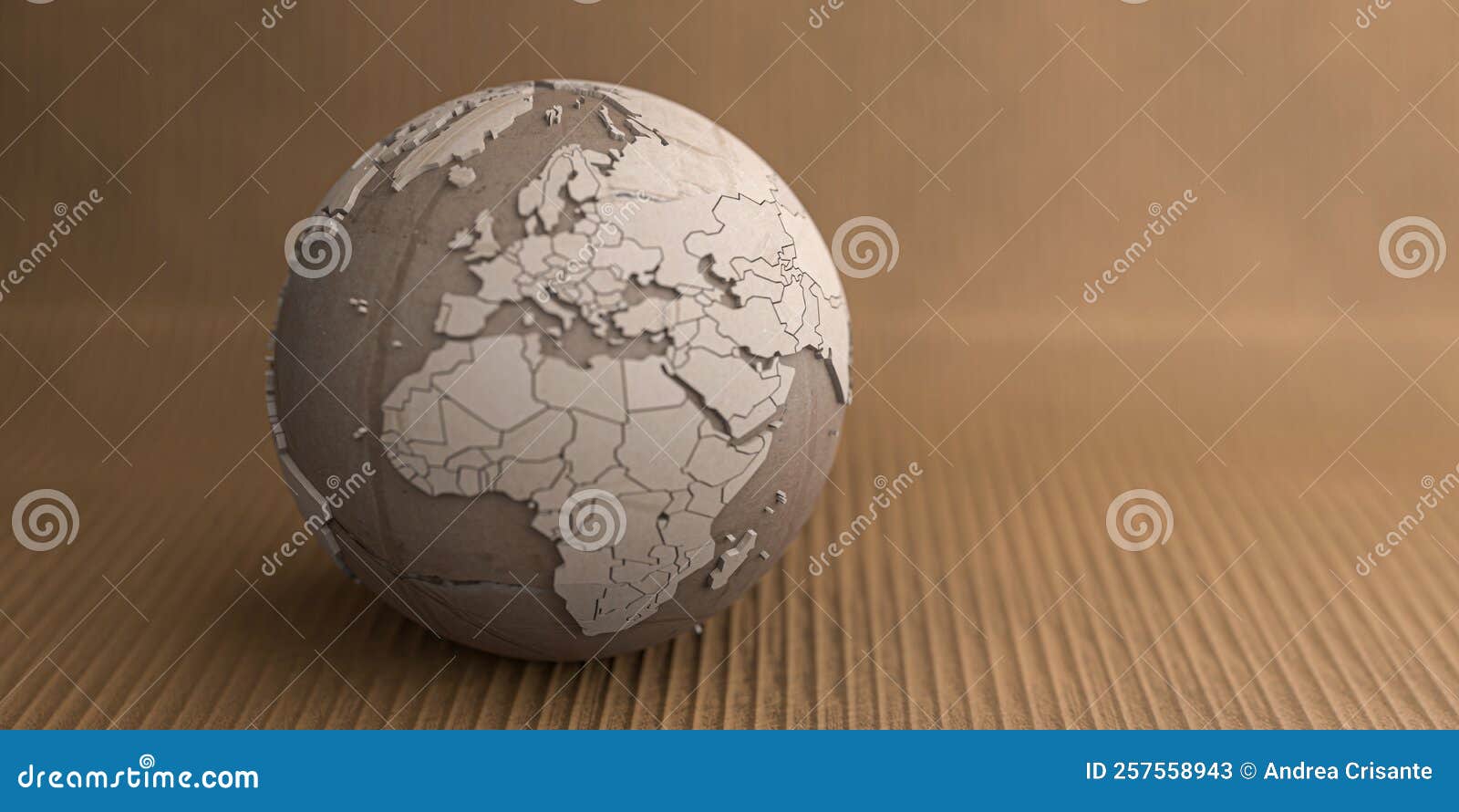 Paper Earth Model on Cardboard Background Stock Illustration ...