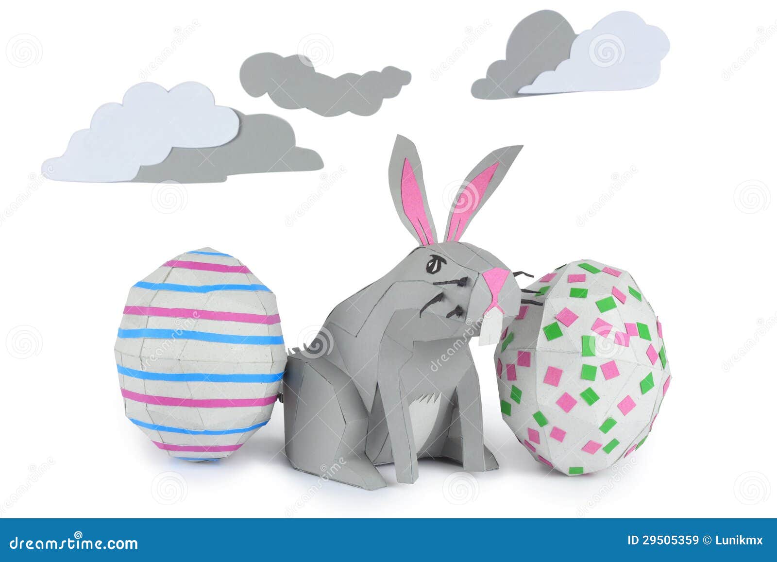 Paper Easter Bunny stock image. Image of field, background - 29505359