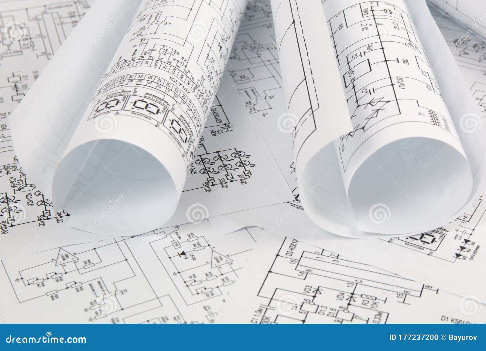 Paper Electrical Engineering Drawings. Electronics Engineer Project ...