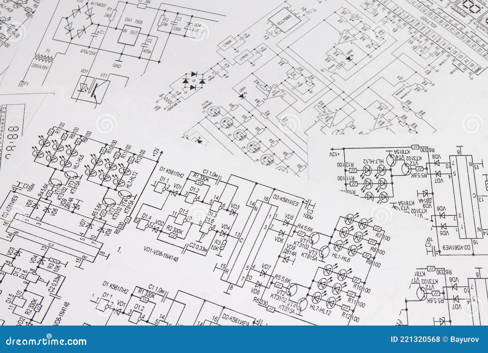 Paper Electrical Engineering Drawings. Work of an Electronic Engineer ...