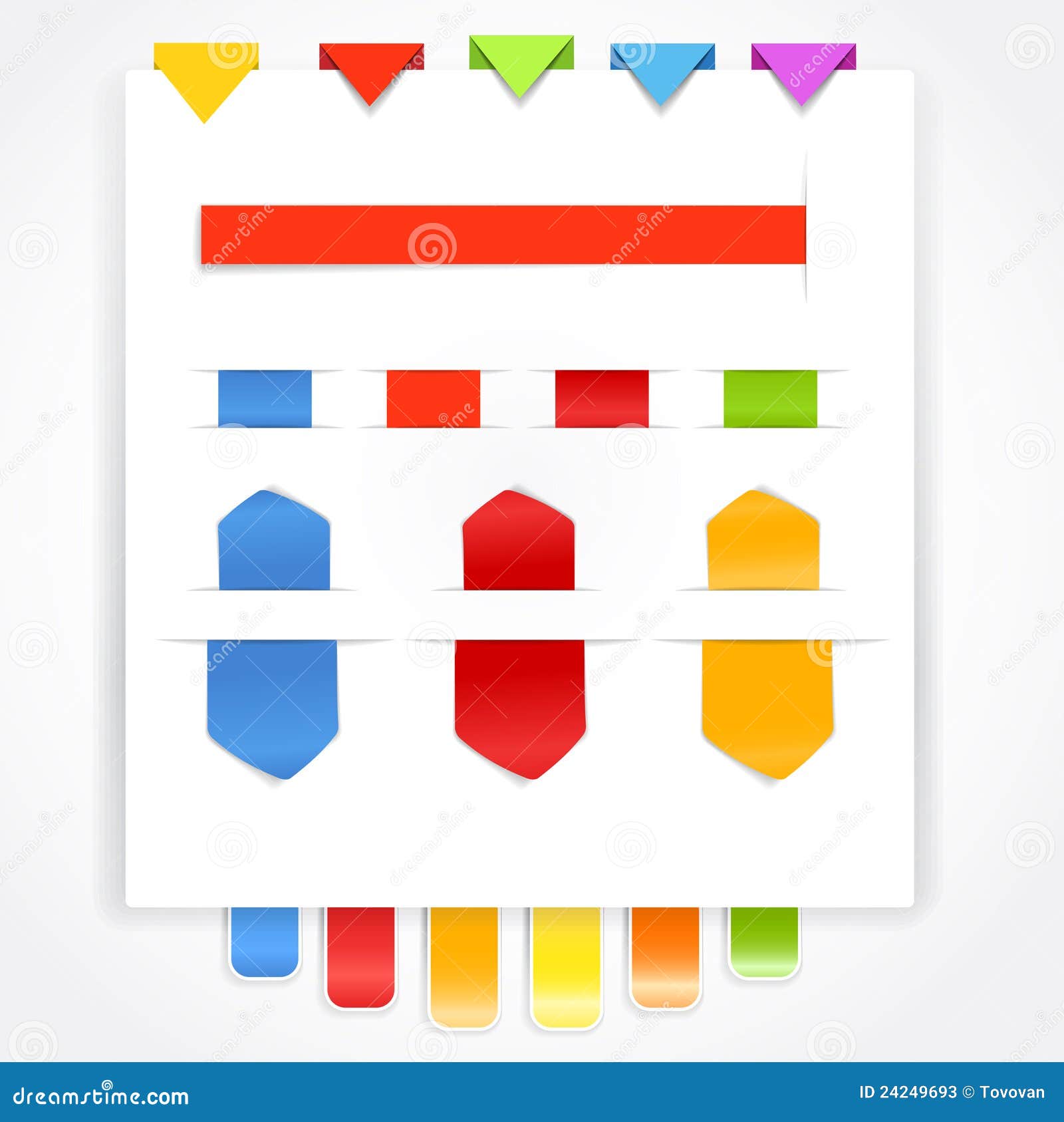 Paper elements collection stock vector. Illustration of clip - 24249693