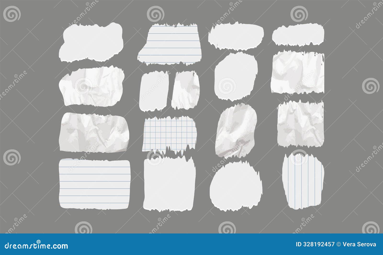 Paper and Elements Scrapbooking Old Torn Crumpled. Stock Illustration ...