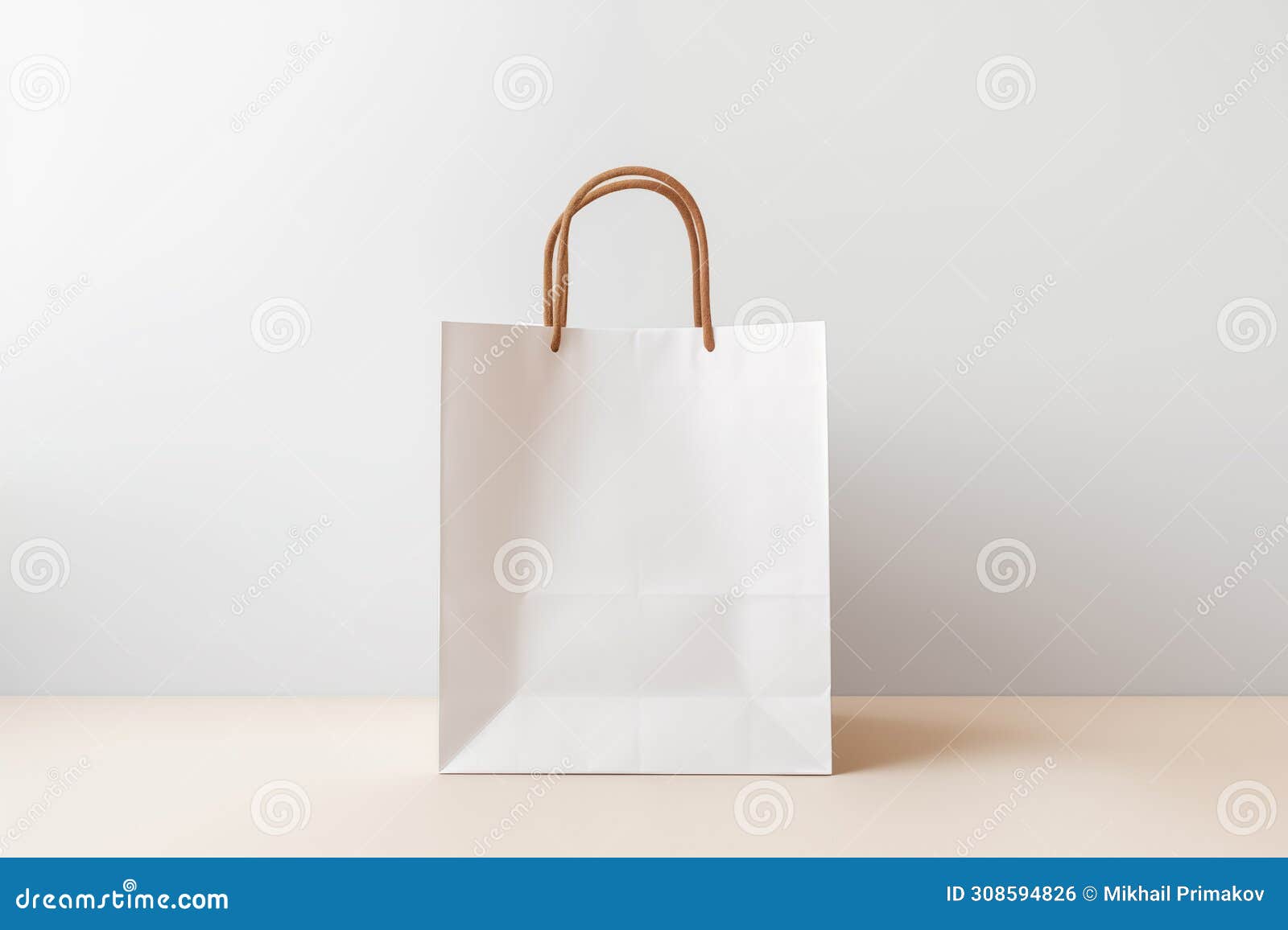 Blank paper bag mockup stock illustration. Illustration of advertising ...
