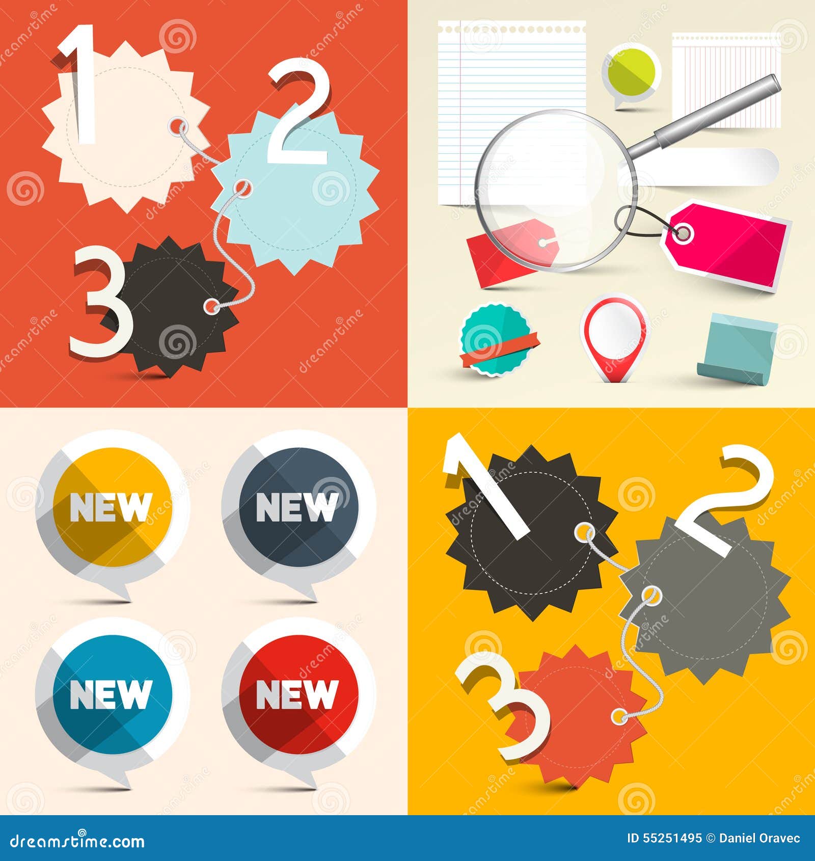 Paper Empty Labels - Tags and Paper Sheets Stock Vector - Illustration ...