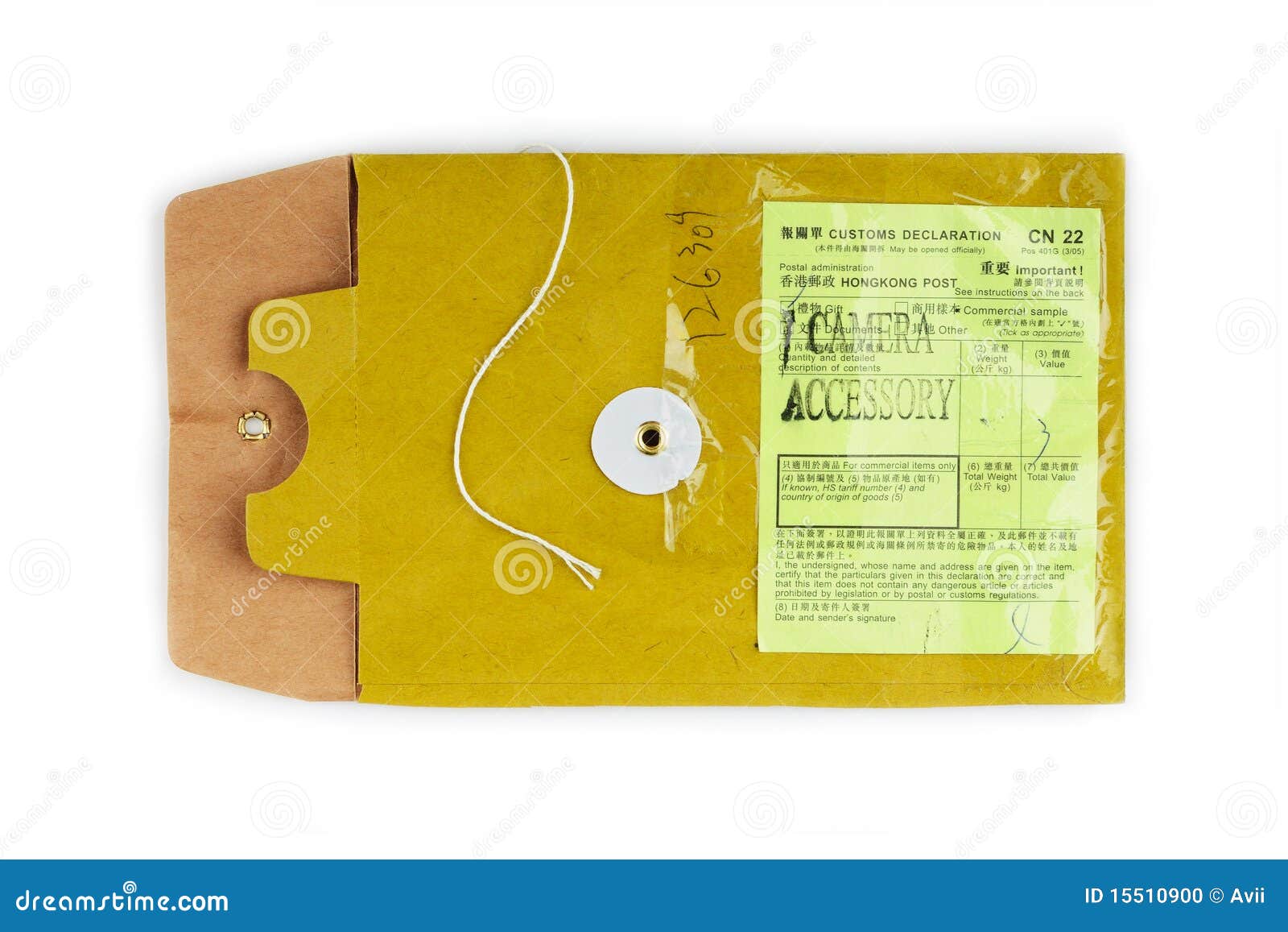 Paper Envelope With Custom Declaration Sticker Editorial Image ...