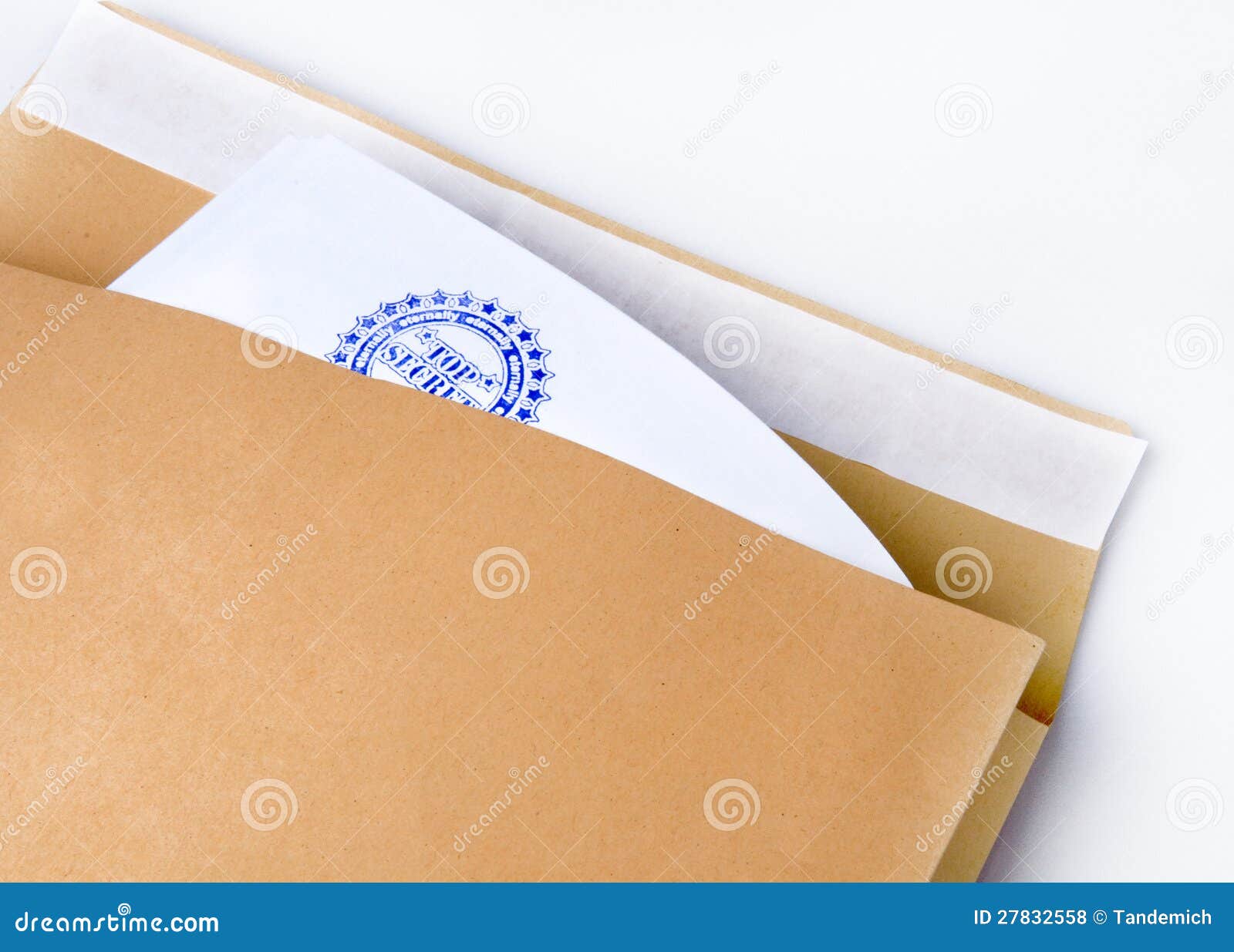 Paper Envelope Stamped Top Secret Stock Photo - Image of message ...