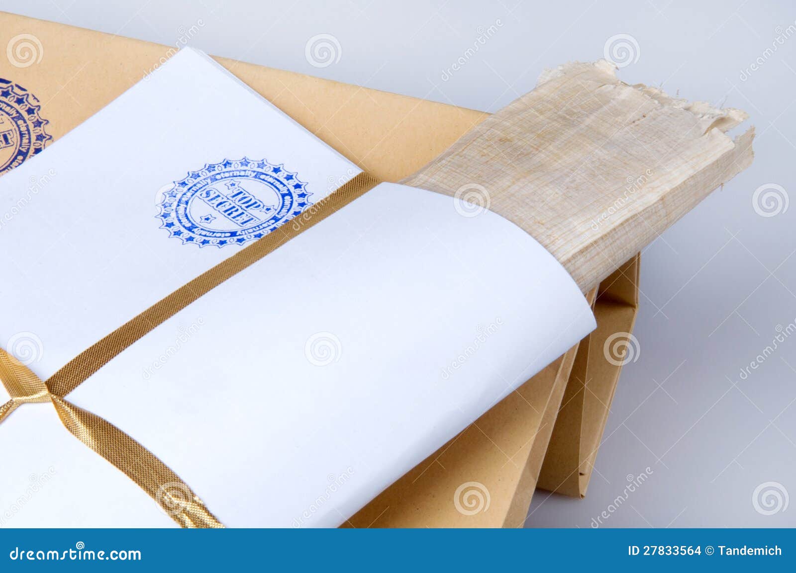 Paper Envelope Stamped Top Secret with Papyrus Stock Photo - Image of ...
