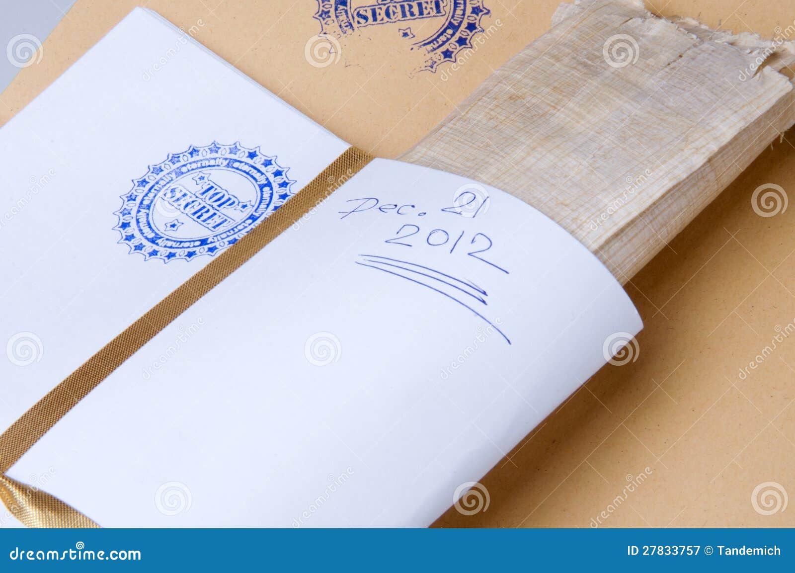 Paper Envelope Stamped Top Secret with Papyrus Stock Image - Image of ...