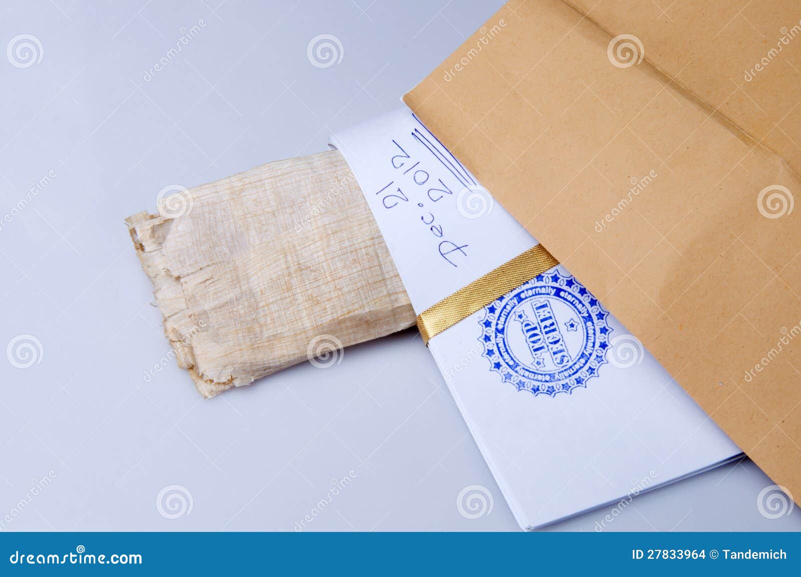 Paper Envelope Stamped Top Secret with Papyrus Stock Photo - Image of ...