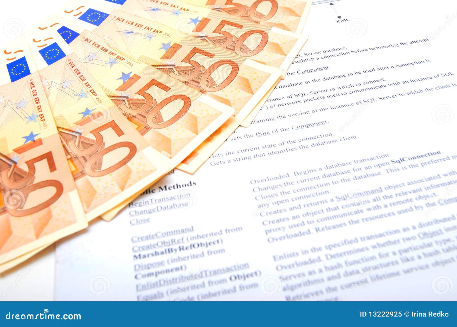 Paper euro stock image. Image of studio, money, account - 13222925