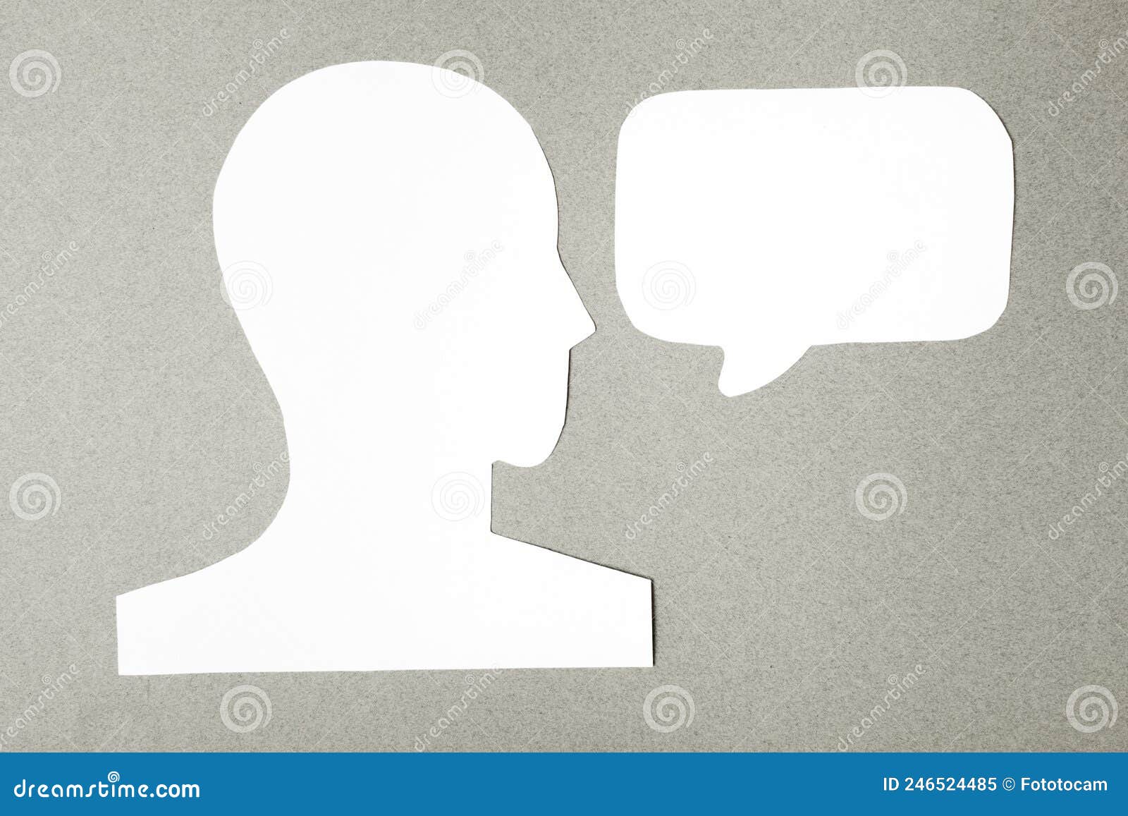 Paper Face and Speech Bubble on Colorbackground Copy Space for Text ...