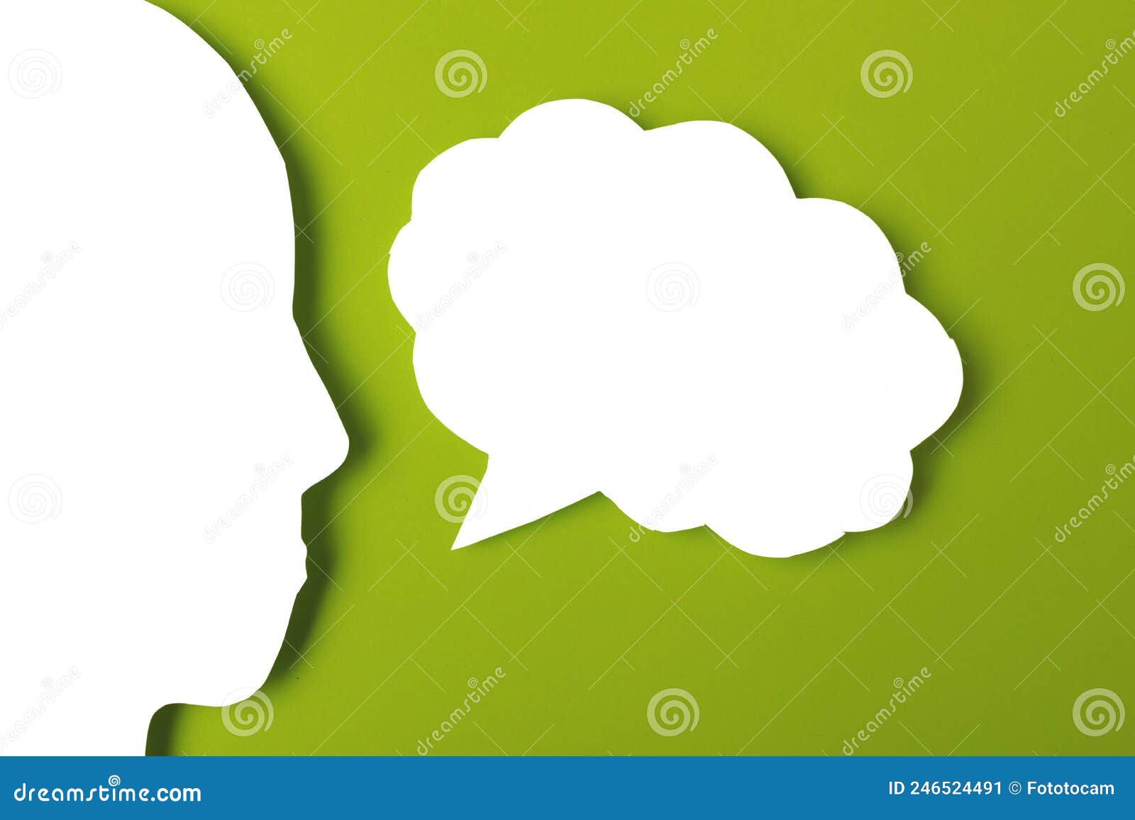 Paper Face and Speech Bubble on Colorbackground Copy Space for Text ...
