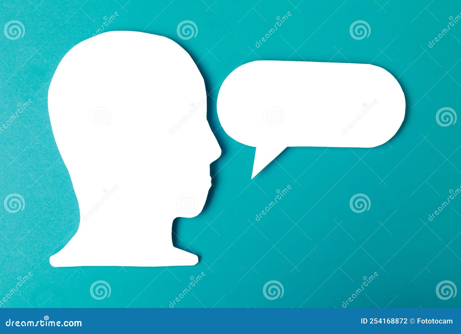 Paper Face and Speech Bubble on Colorbackground Copy Space for Text ...