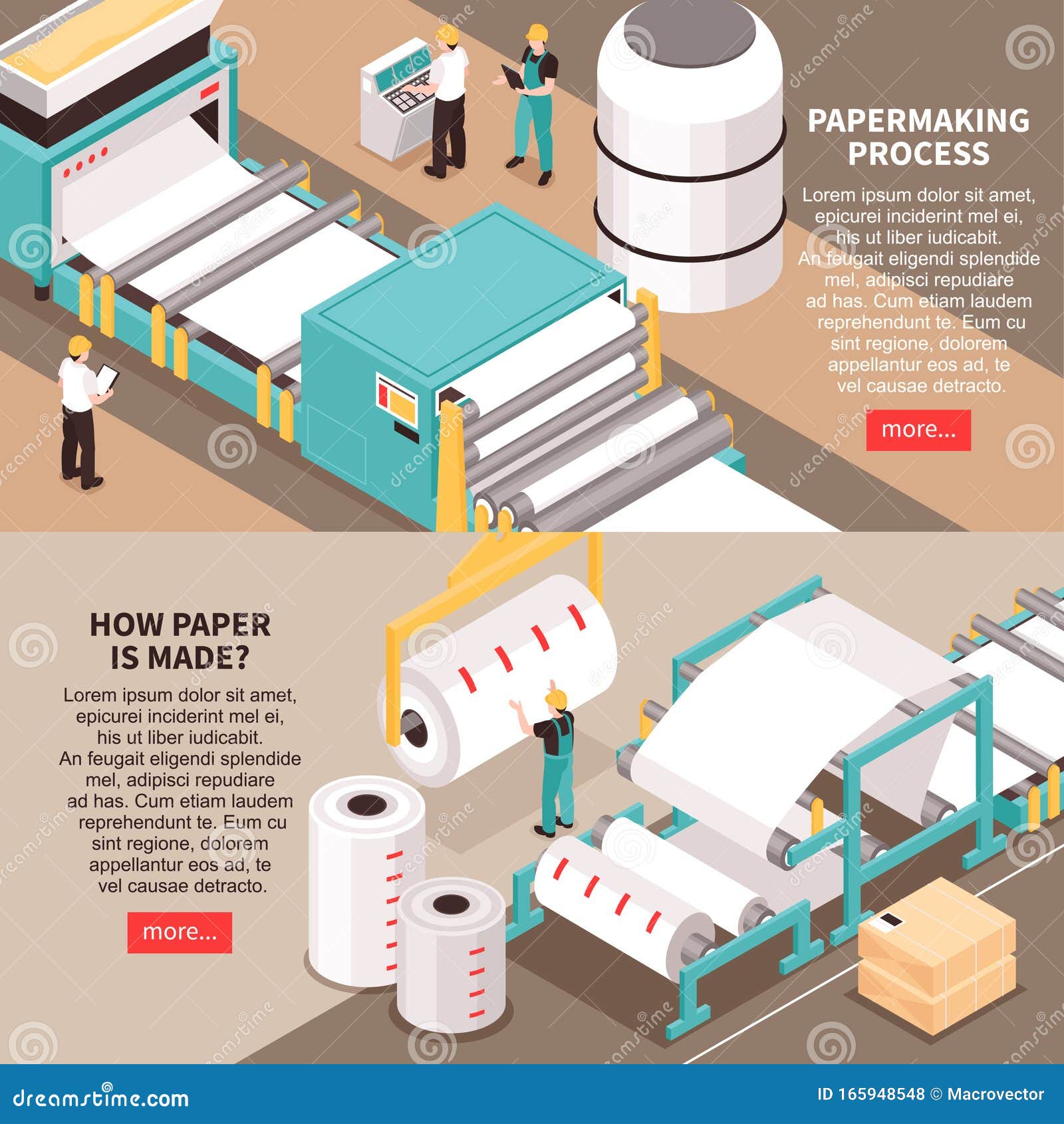 Paper Factory Banners stock vector. Illustration of processing - 165948548