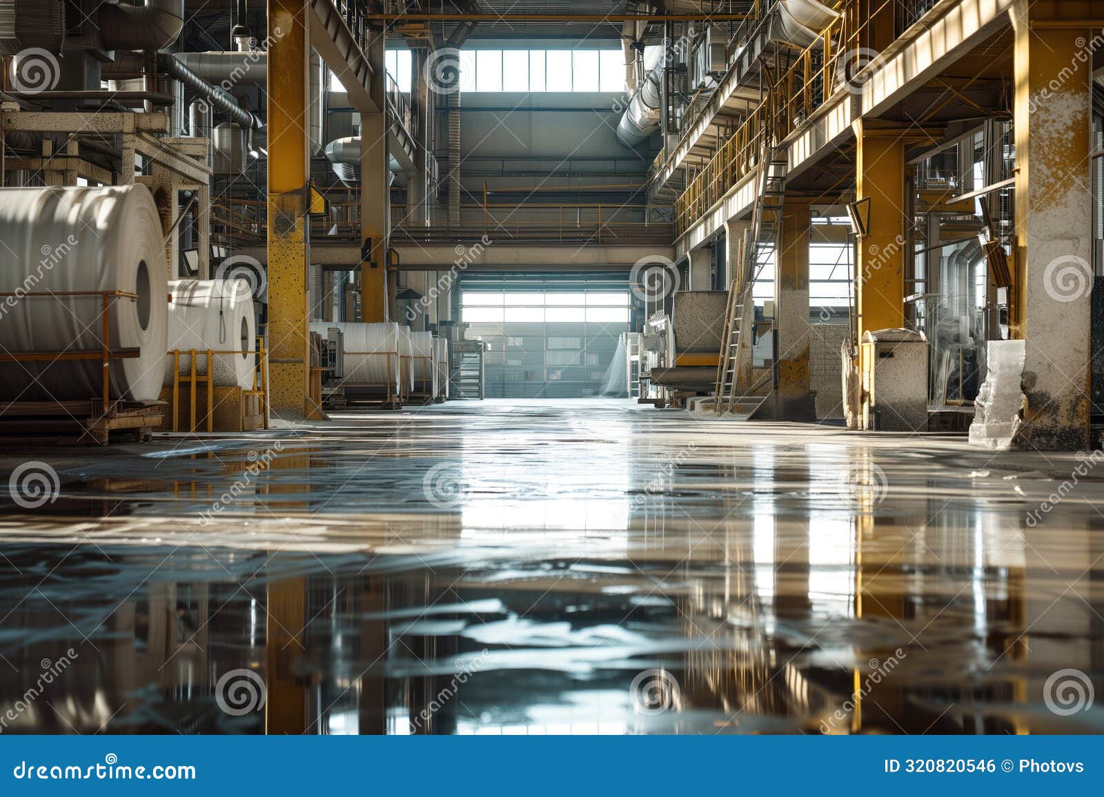 A Paper Factory Mill Production Machine is Shown Inside Stock Photo ...