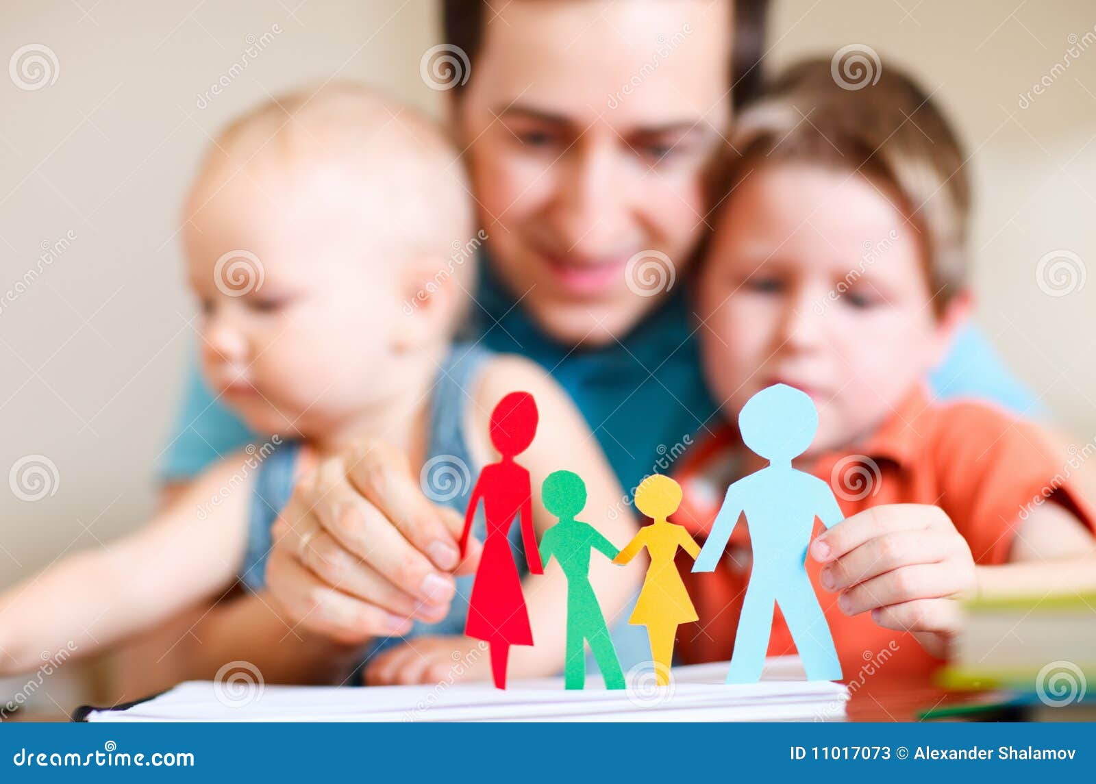 Paper family stock image. Image of father, craft, closeup - 11017073