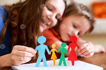 Paper family stock photo. Image of education, craft, adult - 11094824
