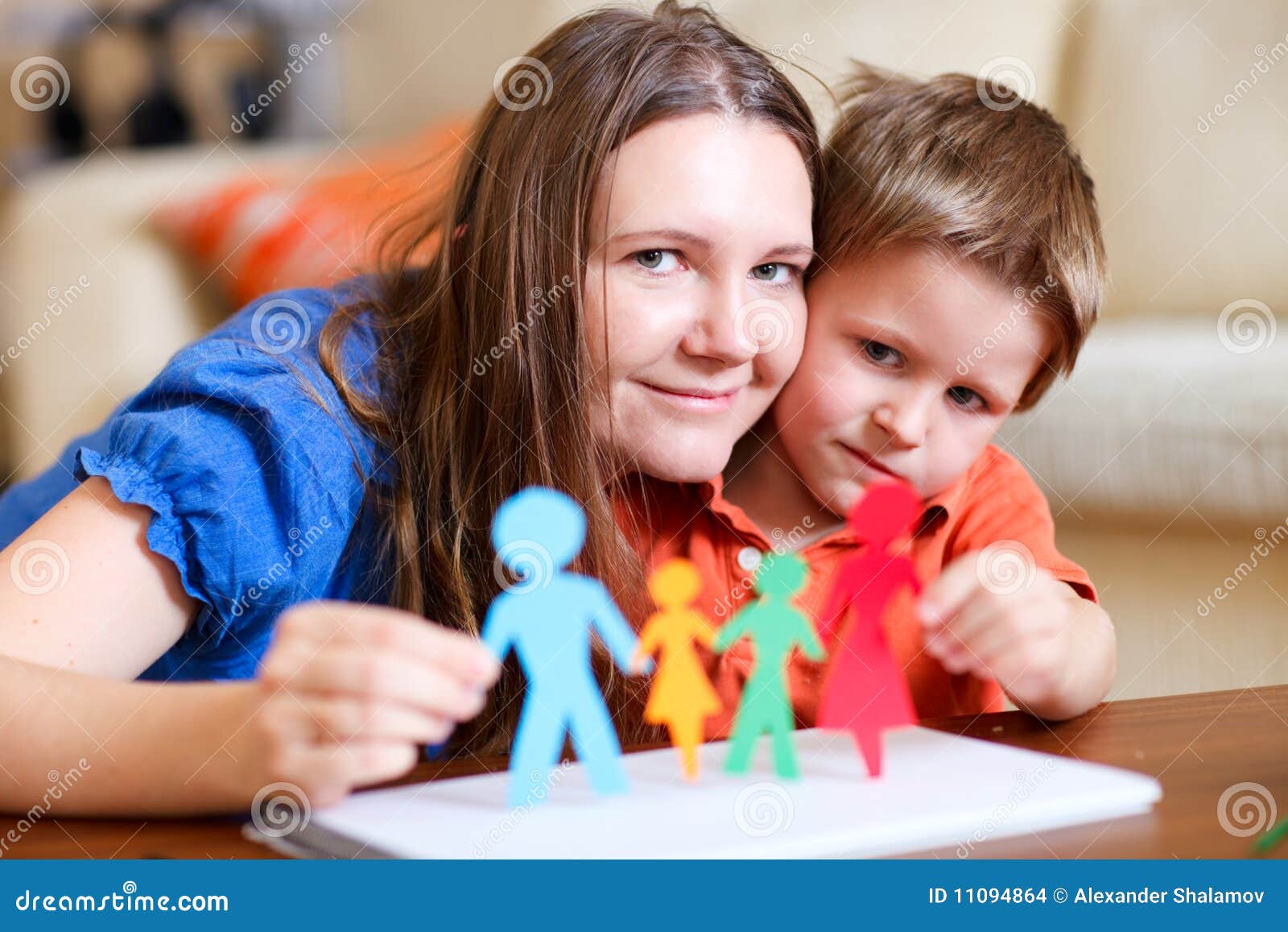 Paper family stock photo. Image of indoor, helping, chain - 11094864