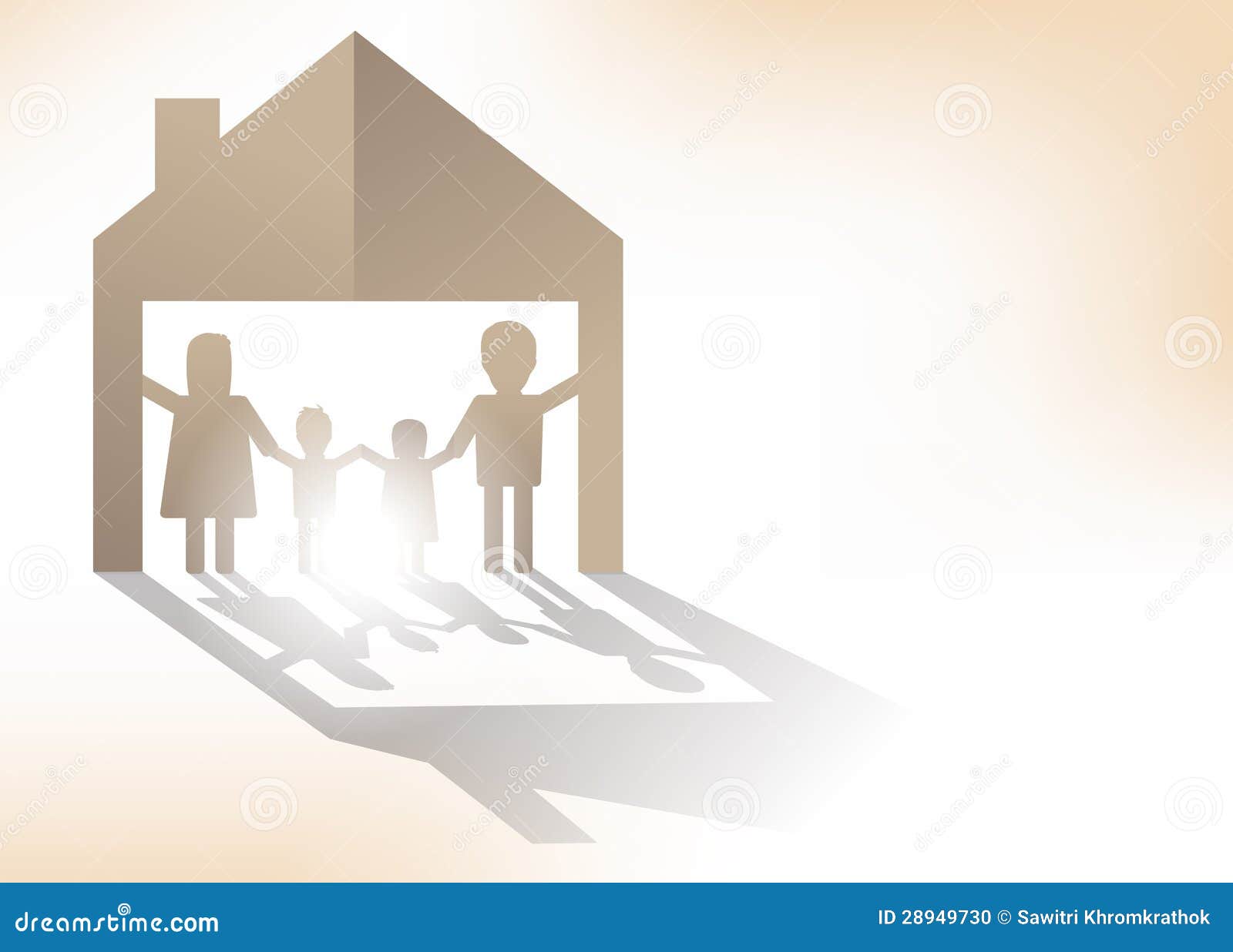 Paper family concept stock vector. Illustration of brown - 28949730