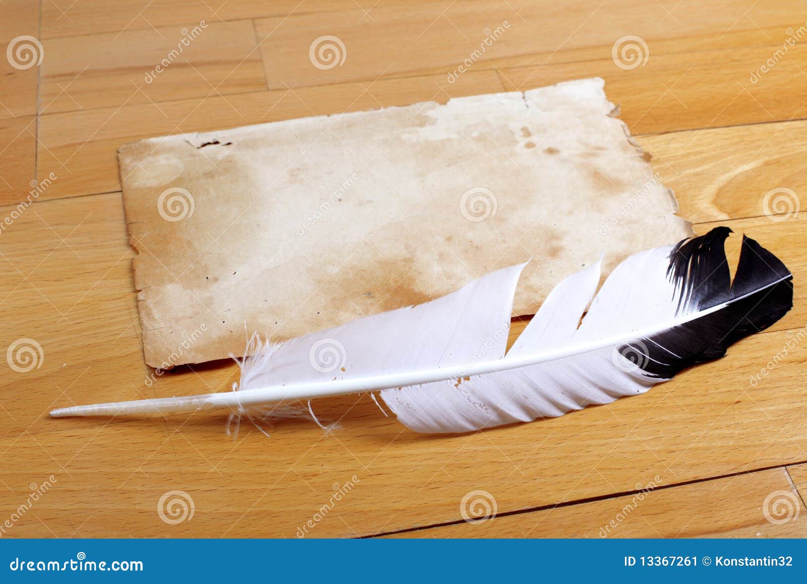 Paper with feather pen stock image. Image of scrap, blank - 13367261