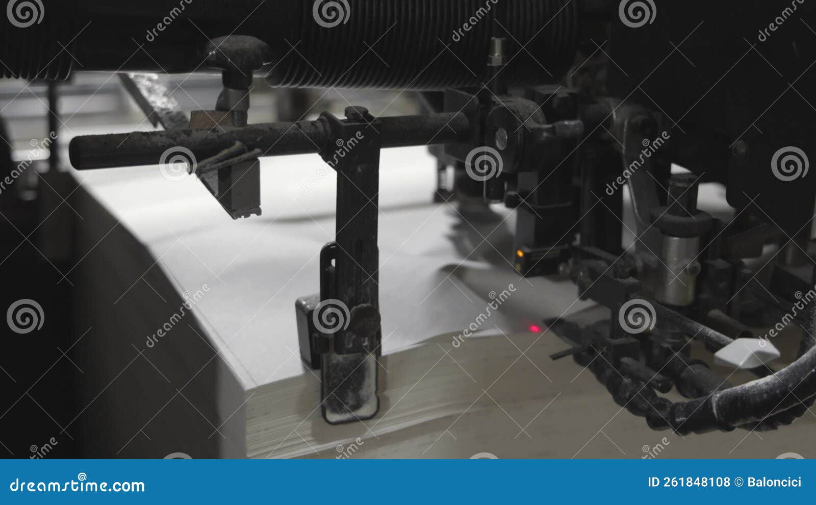 Paper feed print stop stock footage. Video of press - 261848108