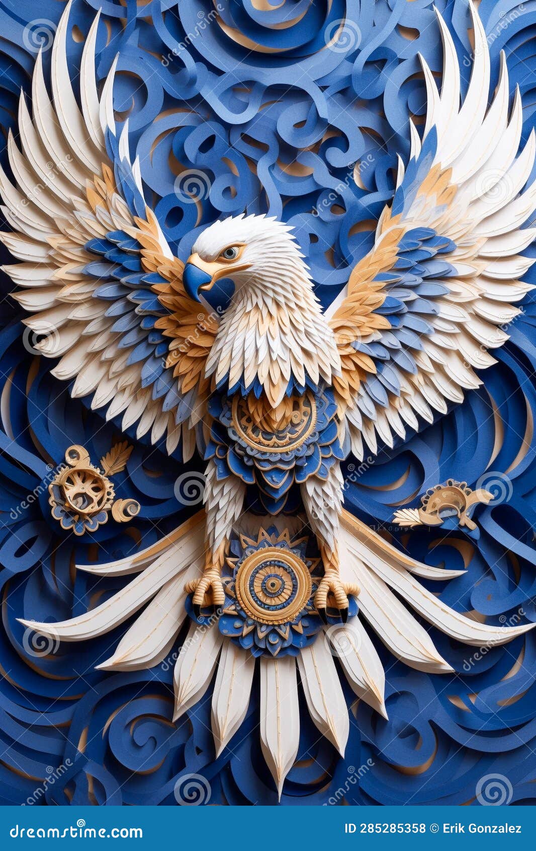 Paper Figure in the Form of a Bald Eagle Stock Illustration ...