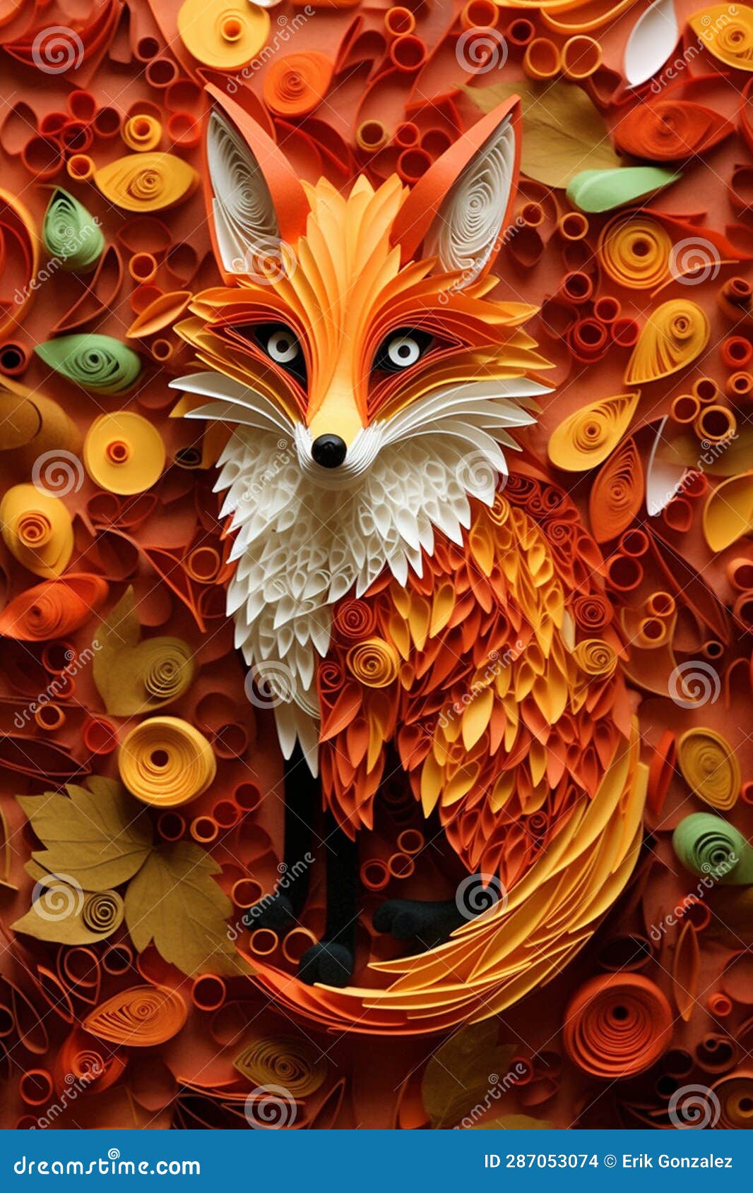 Paper Figure in the Form of a Fox Stock Illustration - Illustration of ...