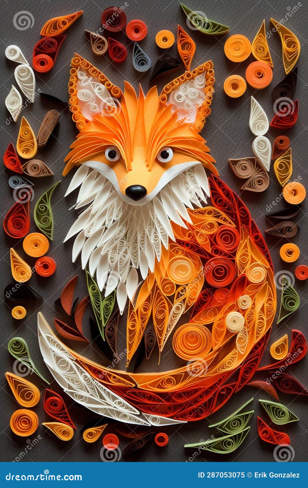 Paper Figure in the Form of a Fox Stock Illustration - Illustration of ...