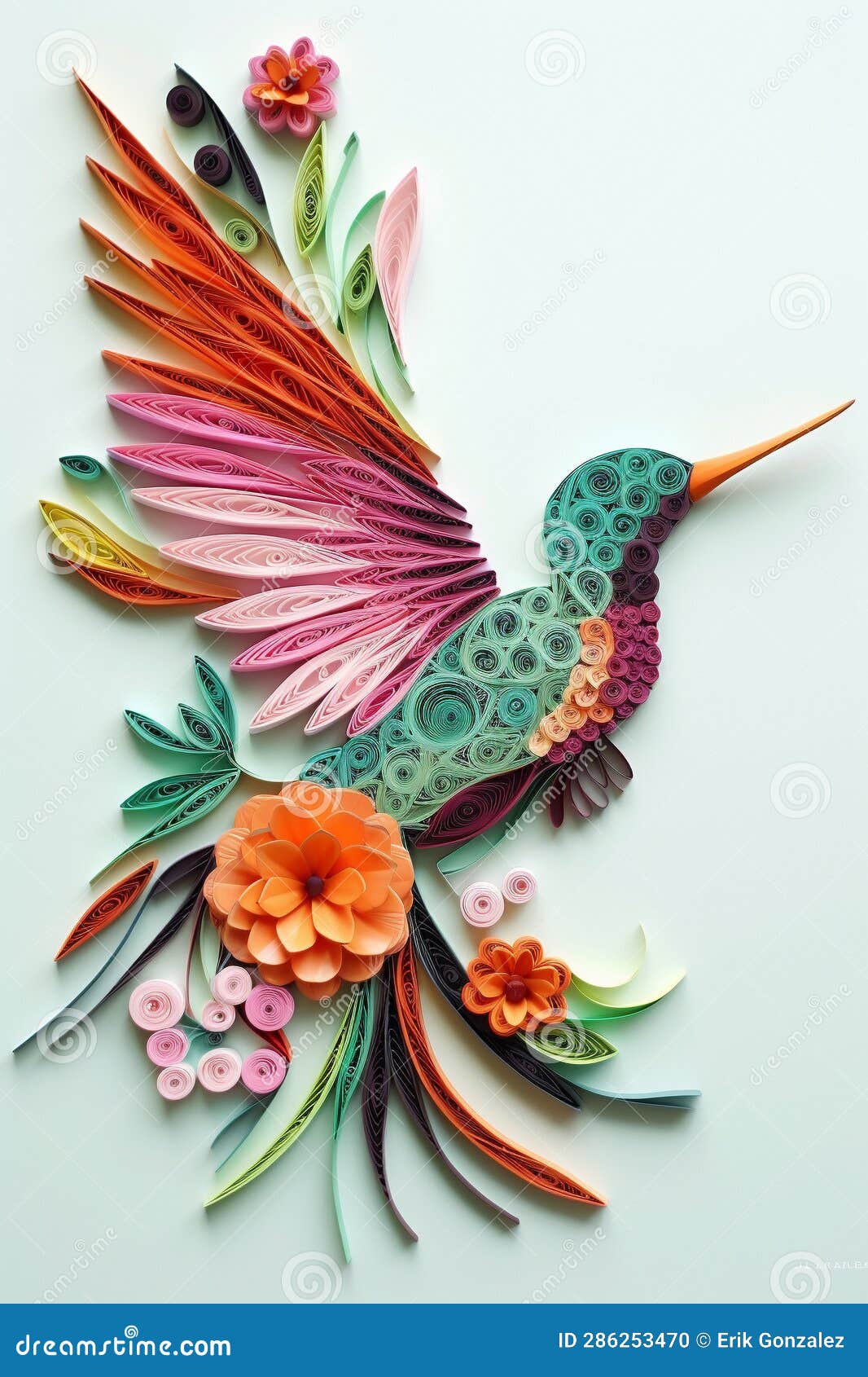 Paper Figure in the Form of a Cute Hummingbird Stock Illustration ...