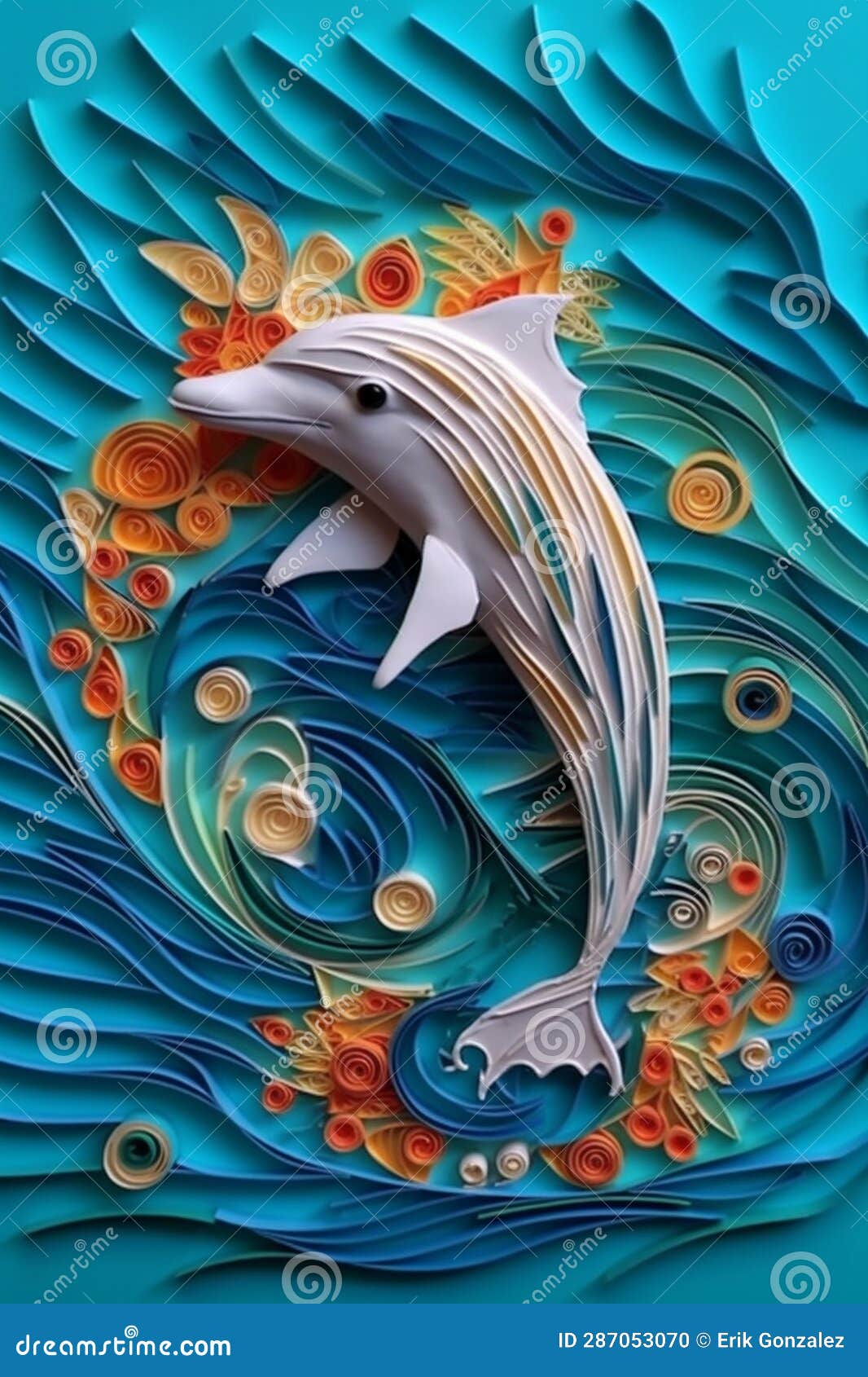 Paper Figure in the Form of a Dolphin Stock Photo - Image of marine ...