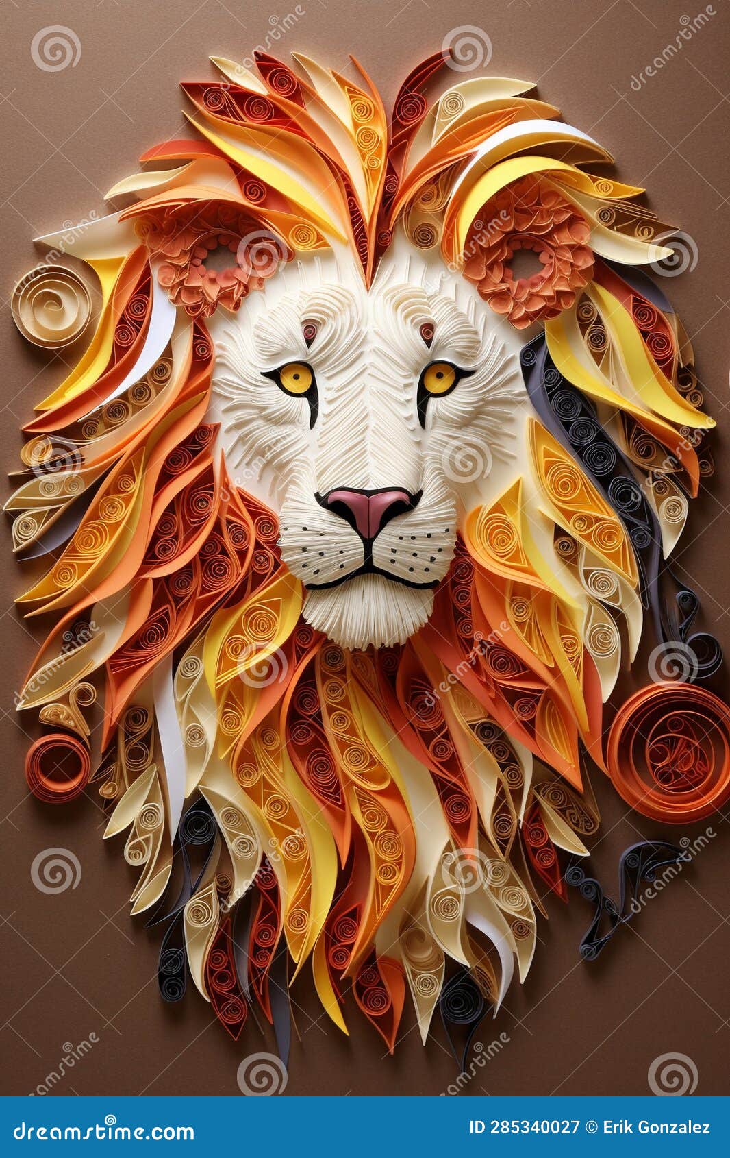 Paper Figure in the Form of a Lion Stock Illustration - Illustration of ...