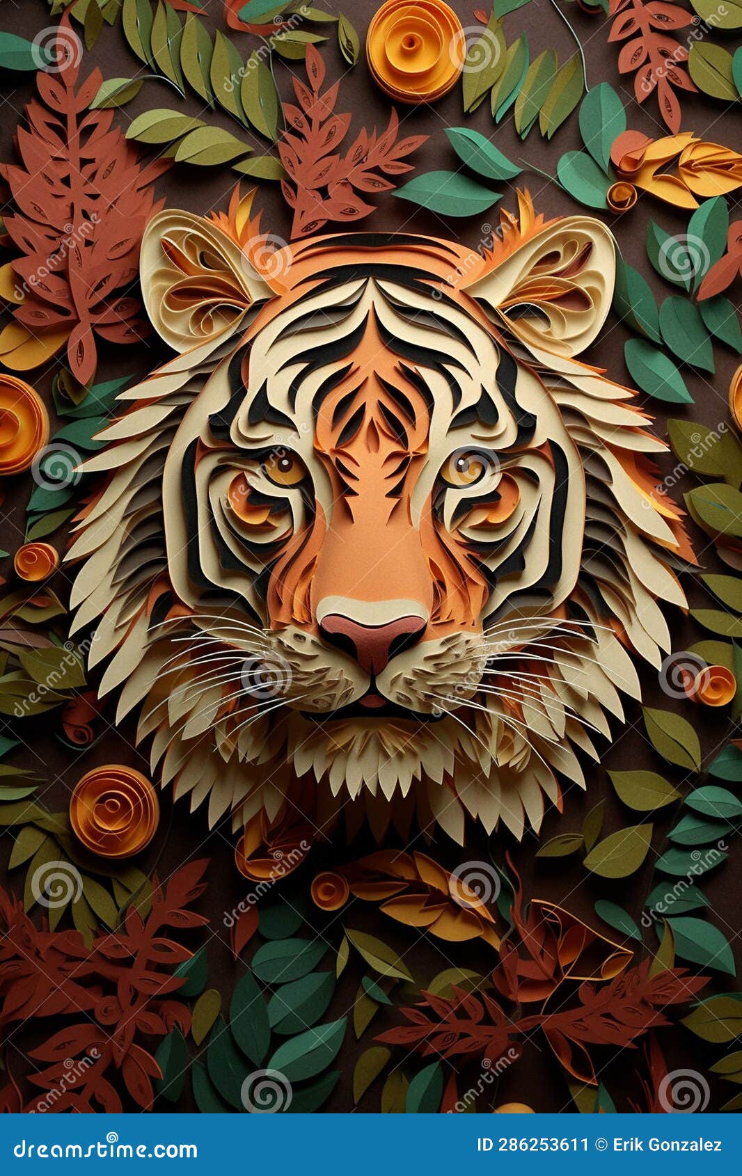 Paper Figure in the Form of a Tiger Stock Illustration - Illustration ...