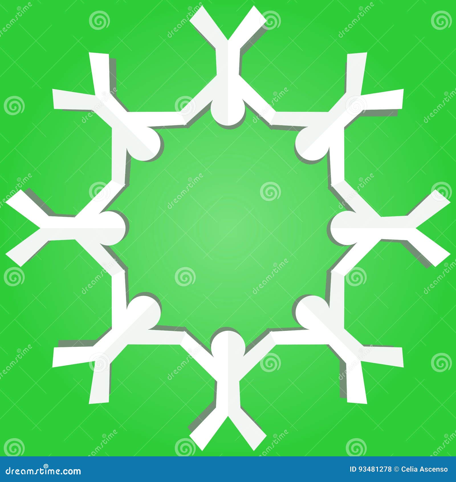 Paper Figures Chain Holding Hands Stock Illustration - Illustration of ...