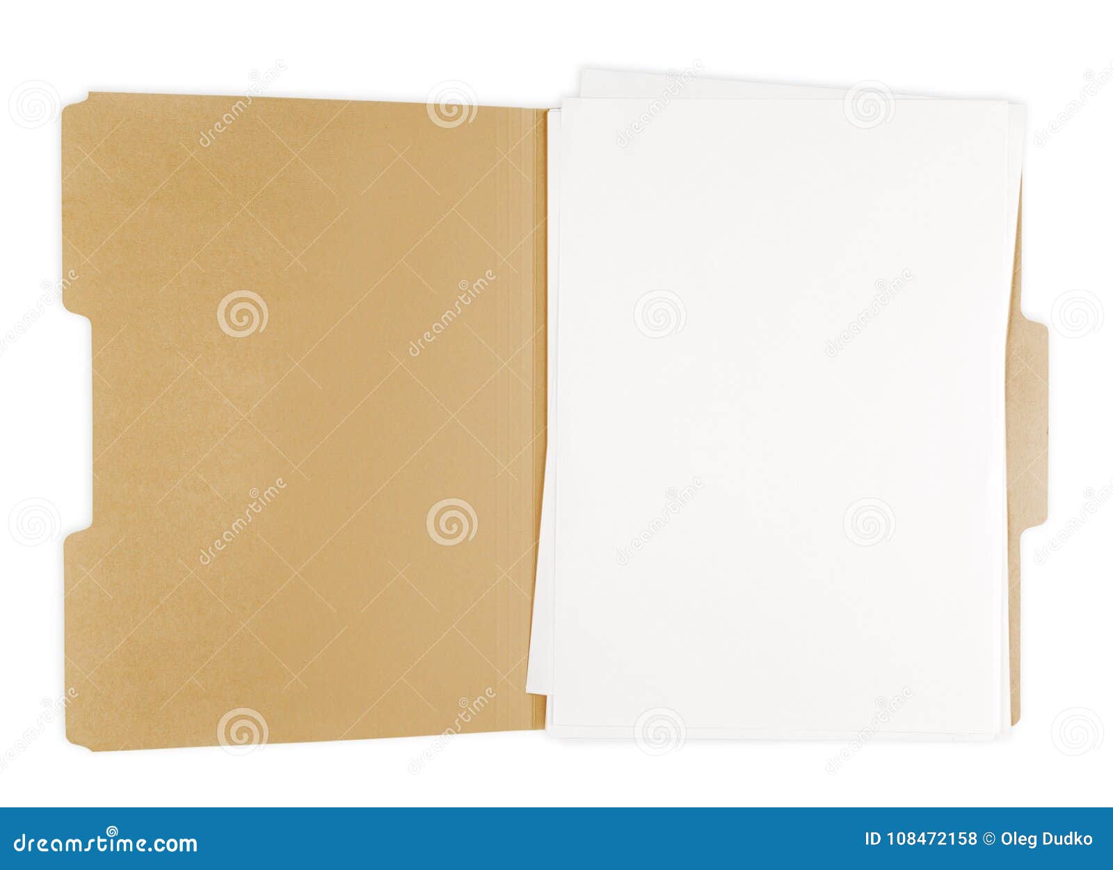 Opened File Folder with White Paper in it Stock Photo - Image of ...