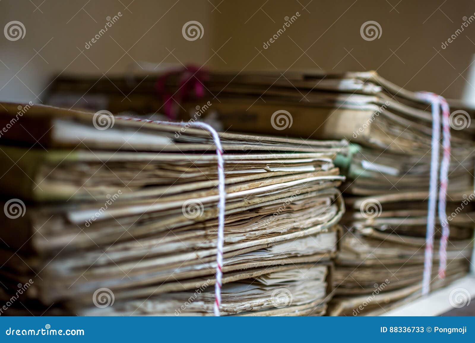 Paper Files in Folder Old Documents or Old Letter Stock Image - Image ...