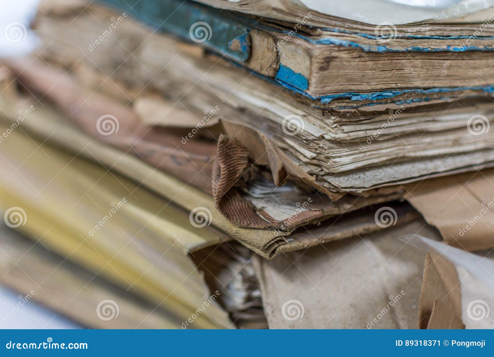 Paper Files in Folder Old Documents or Old Letter Stock Image - Image ...