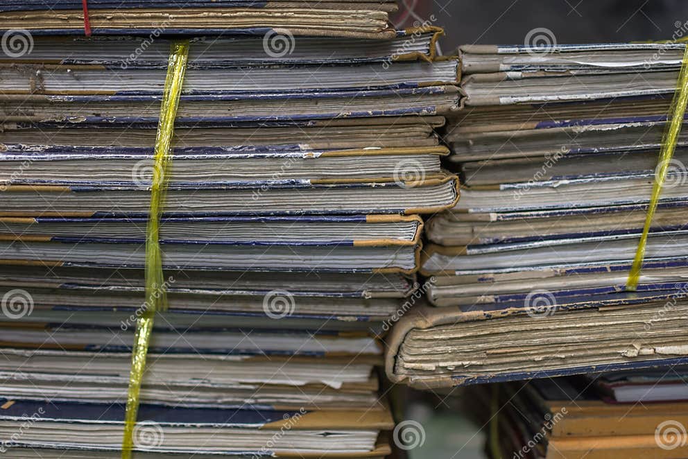 Paper Files in Folder Old Documents or Old Letter Stock Photo - Image ...