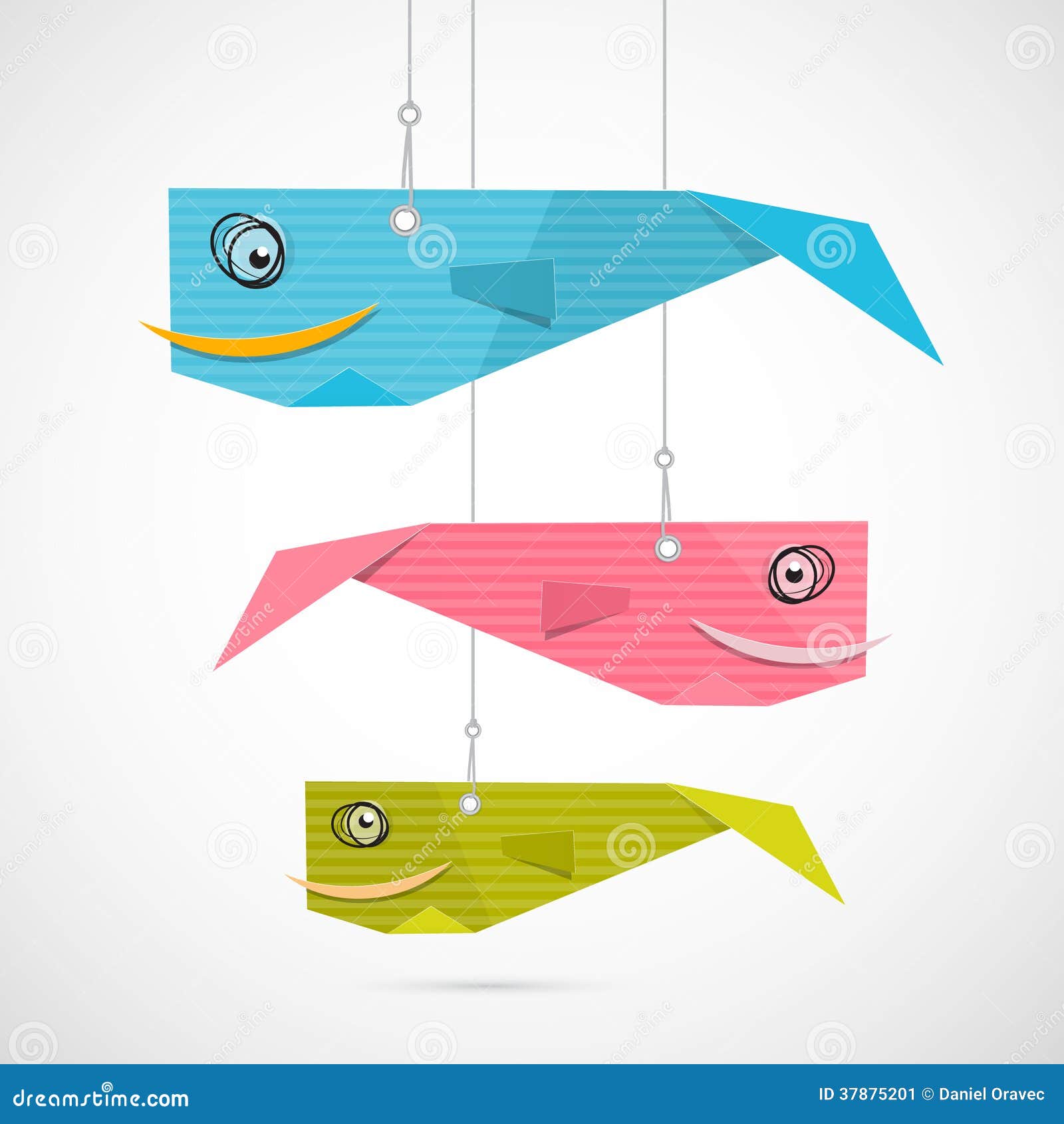 Paper Cut Fish In Ocean. Summer Sea With Fishes, Crab, Coral Reef ...